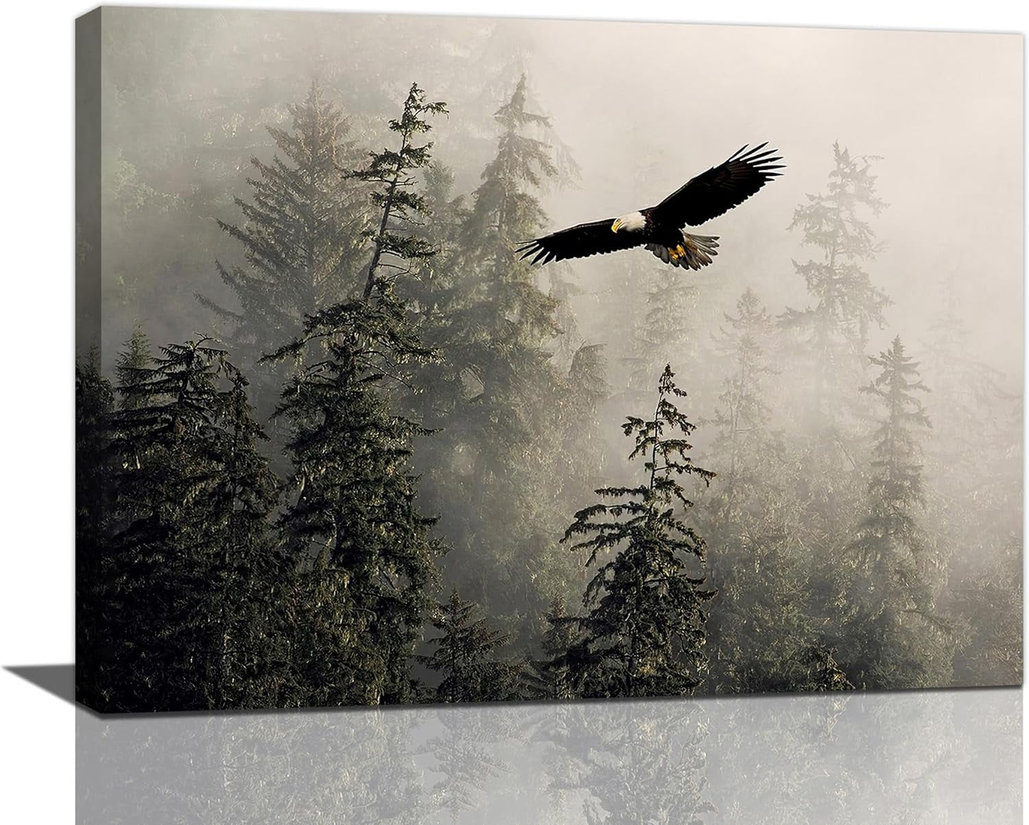 ASPORIC Forest Eagle Wall Art Nature Tree Wall Decor Flying Eagle Print ...