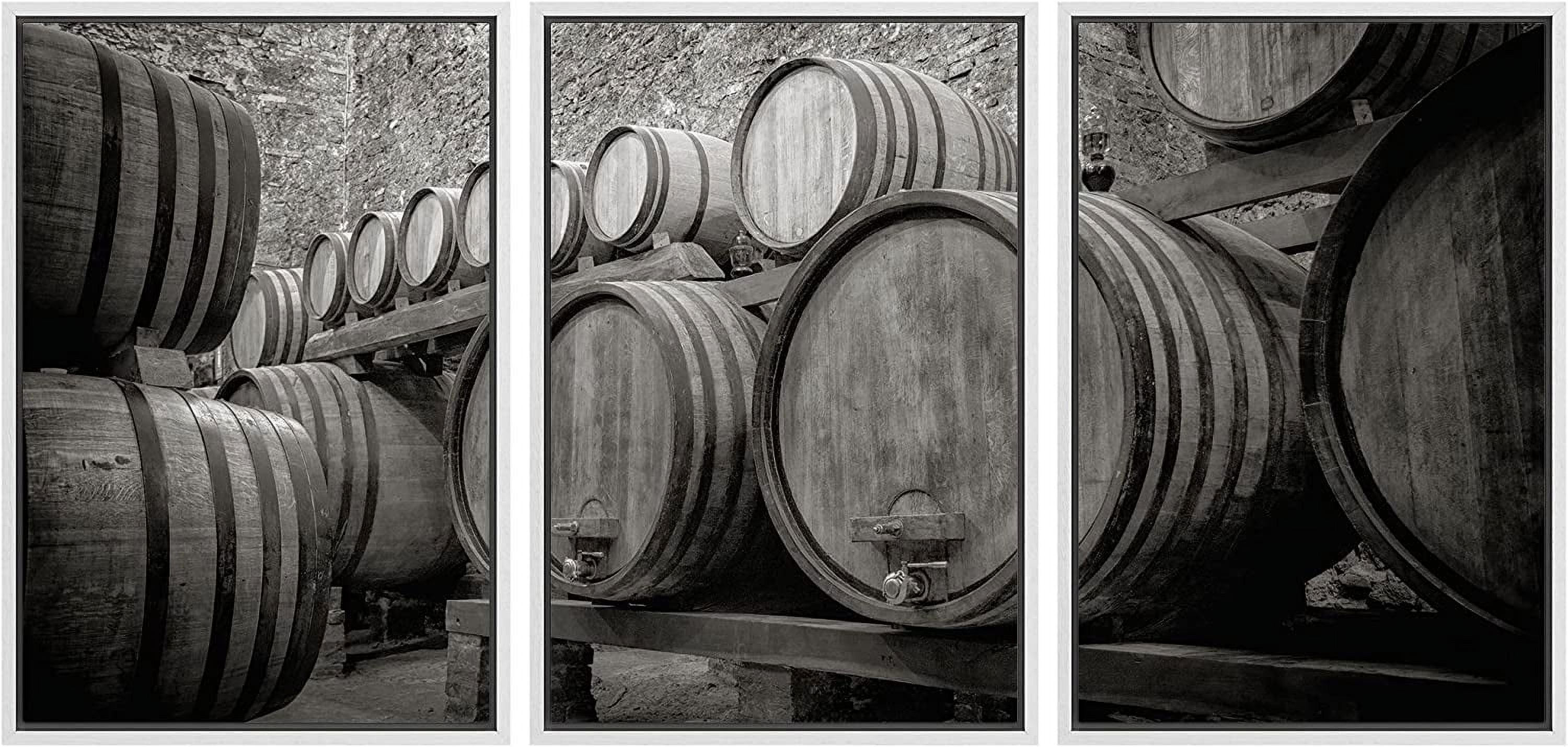 ASPORIC Framed Canvas Print Wall Art Set Retro Vintage Black White Wine ...