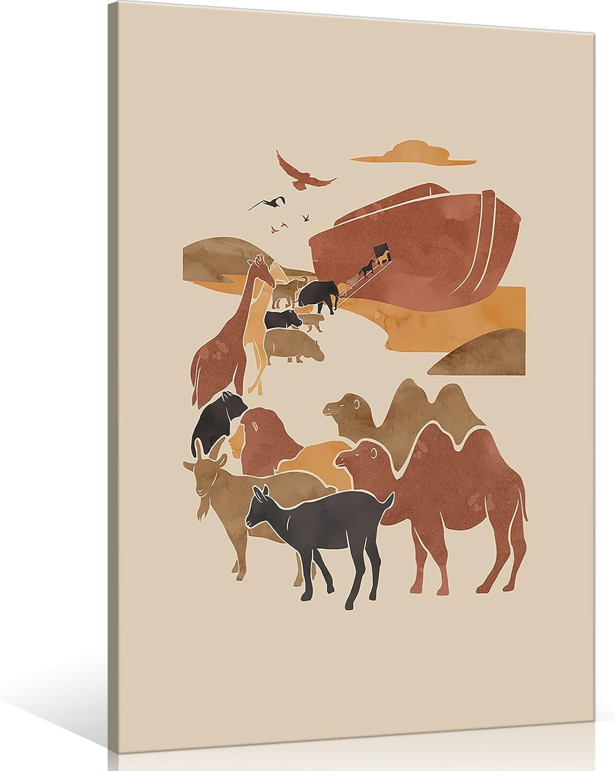 ASPORIC Framed Christ Bible Verses Noahs Ark Boarding Poster, Christian ...