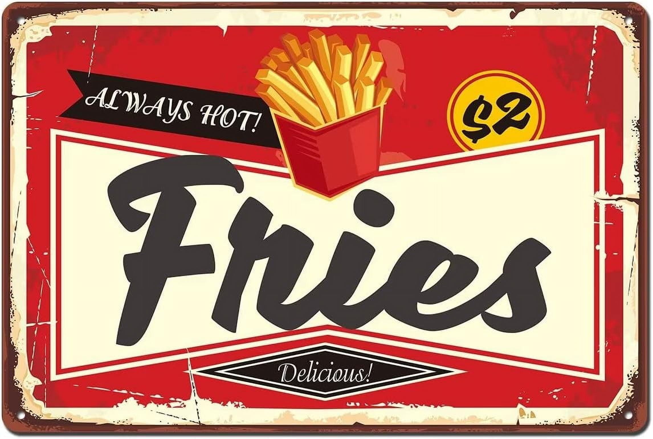 ASPORIC French Fries Tin Signs,Retro Vintage Tin Metal Sign for Men and ...
