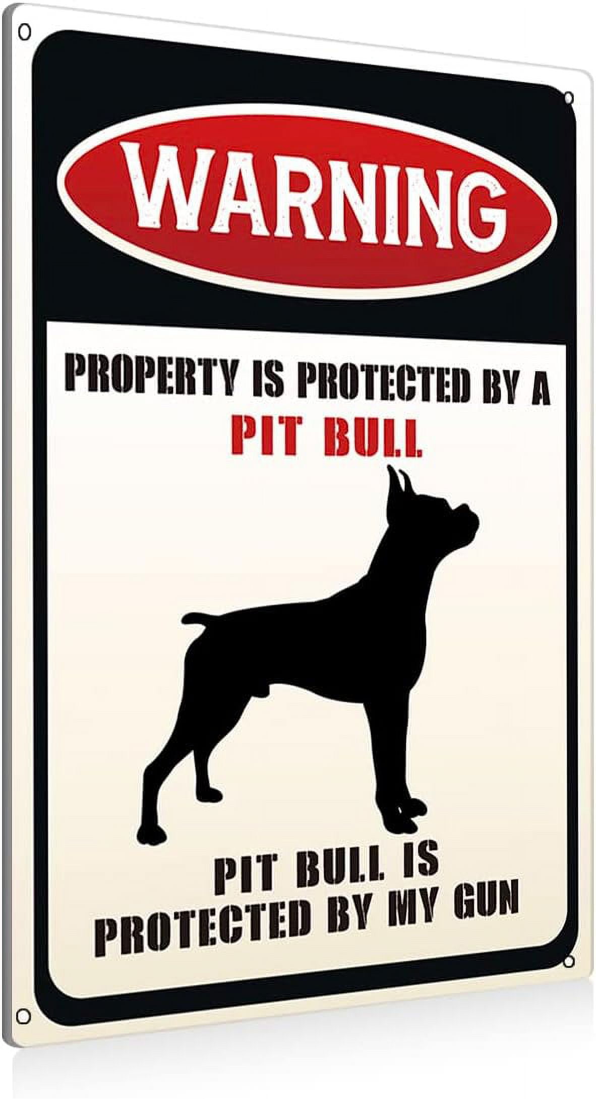 ASPORIC Funny Dog Warning Metal Tin Signs Wall Art Decor Property is ...