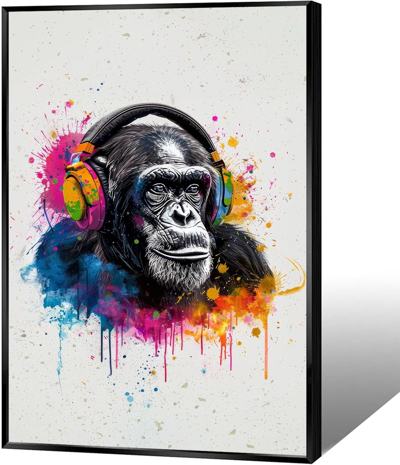 ASPORIC Funny Monkey Canvas Wall Art Graffiti Pop Art Poster Thinking ...