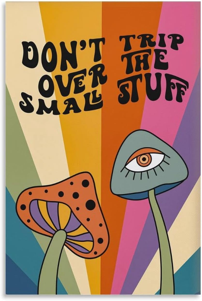 ASPORIC Funny Trippy Hippie Mushroom Vintage Psychedelic Posters ...