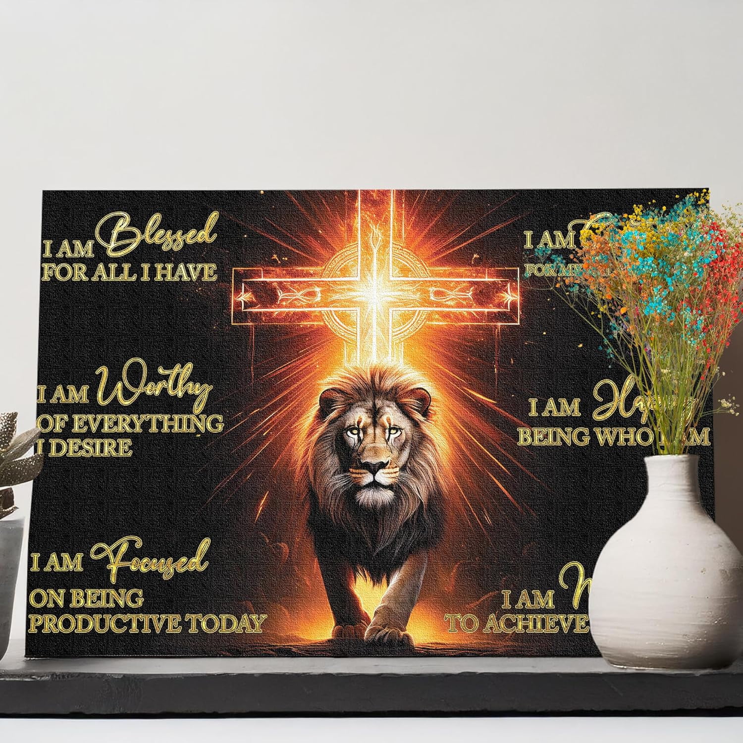 ASPORIC Generic Camelliaa Shop Jesus and Lamb Animal Poster Canvas, lamb and jesus canvas, jesus ...