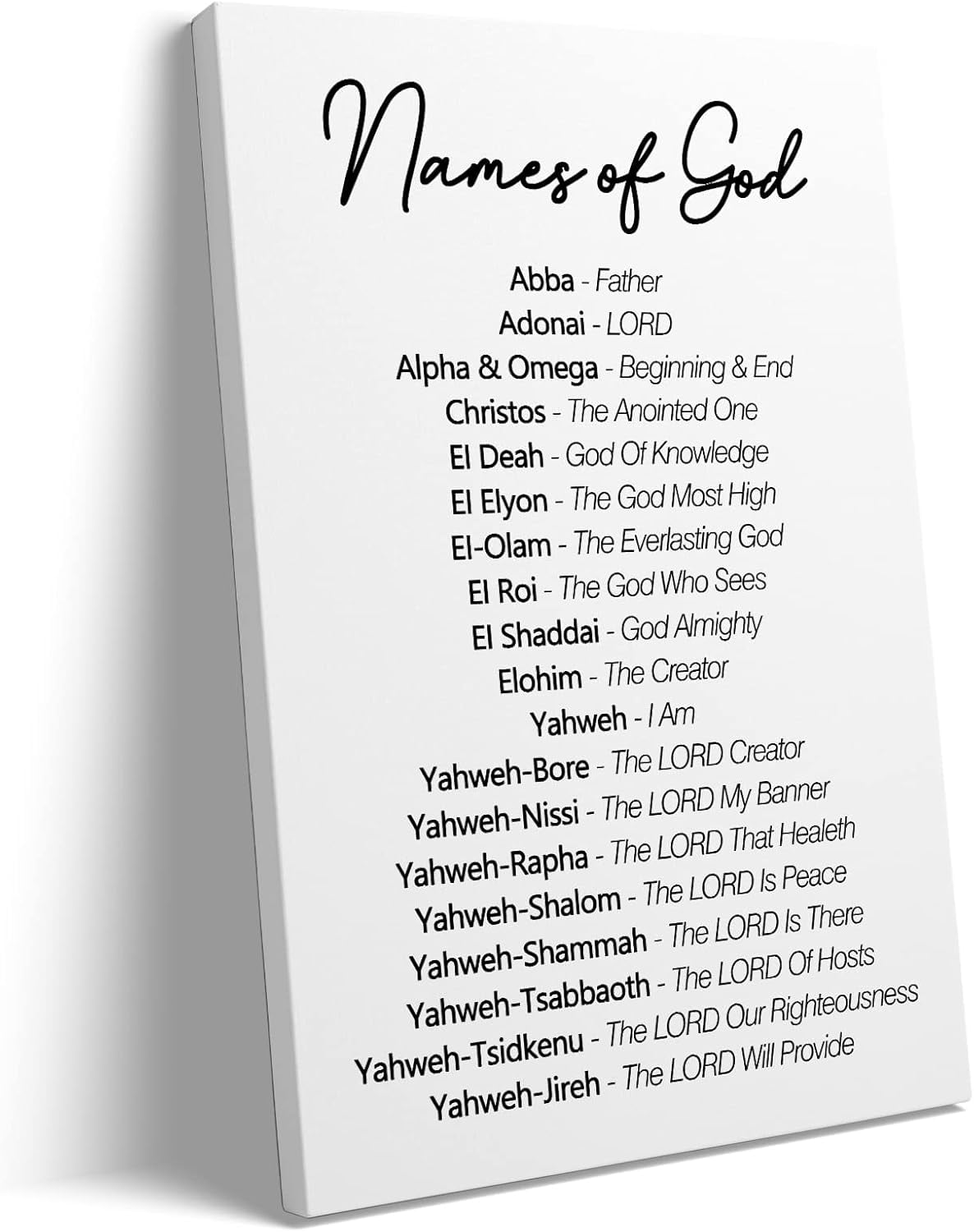 ASPORIC God Names Poster Print Bible Verse Canvas Painting for Home ...