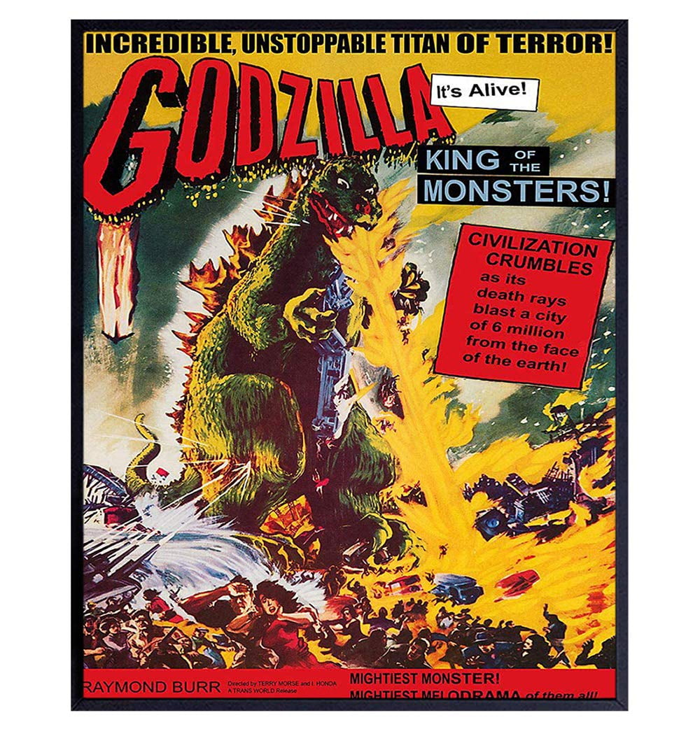 ASPORIC Godzilla - 8x10 Vintage Hollywood Horror Movie Poster Wall Art ...
