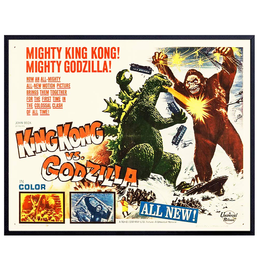 ASPORIC Godzilla-Vs-Kong---Horror-Movie-Poster---8x10-Classic-Monster ...