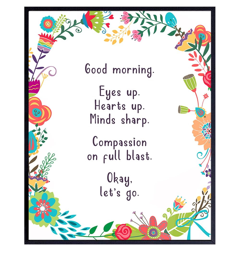 ASPORIC Good Morning Merchandise - Positive Quotes Wall Decor Poster ...