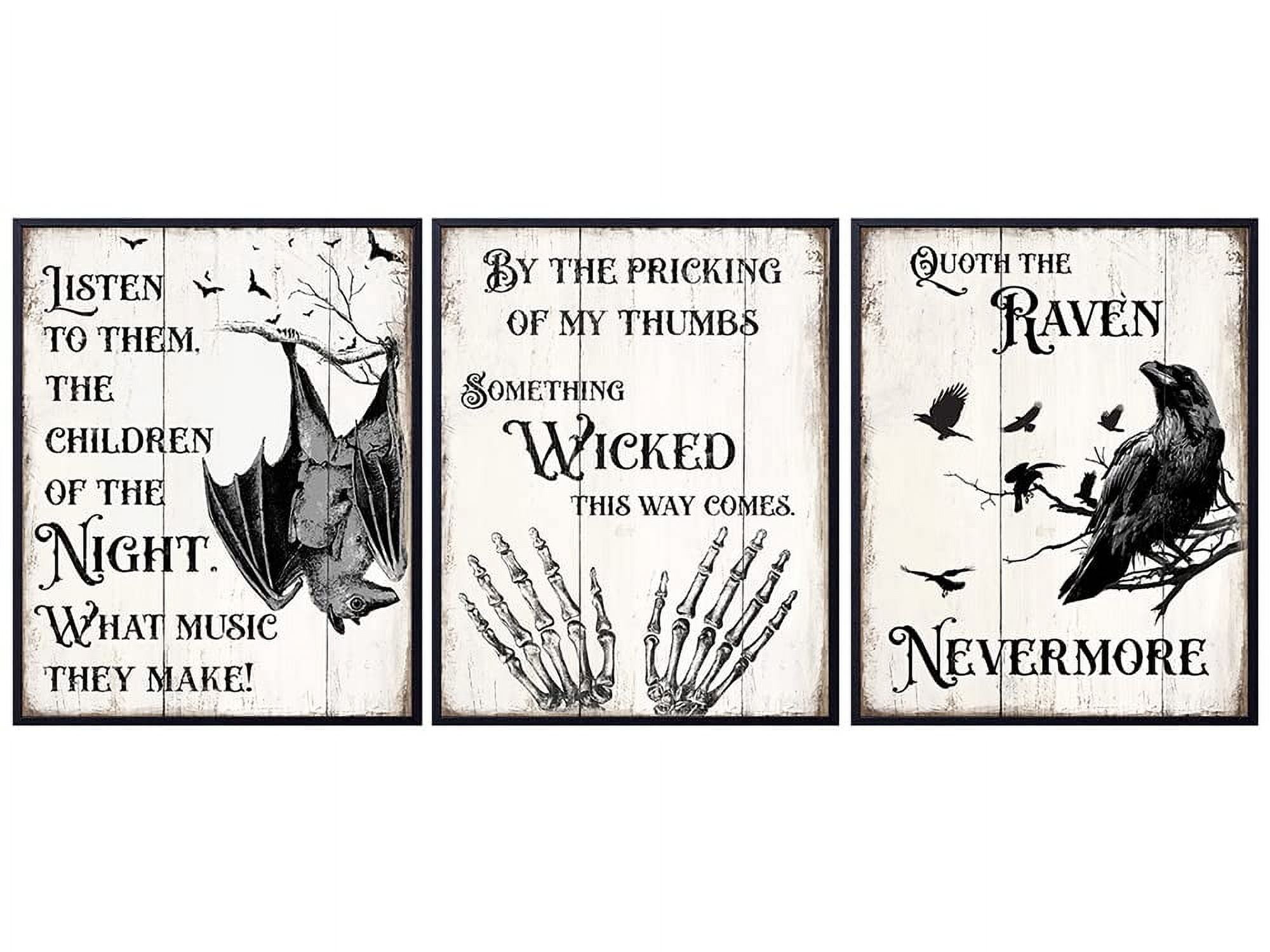 ASPORIC Gothic Edgar Allan Poe Decor - The Raven Wall Art - Dracula ...