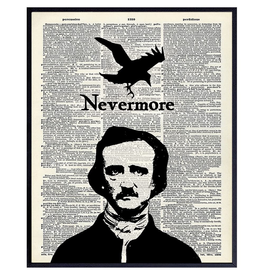 ASPORIC Gothic Edgar Allan Poe Decor - The Raven Poster 8x10 - Goth ...
