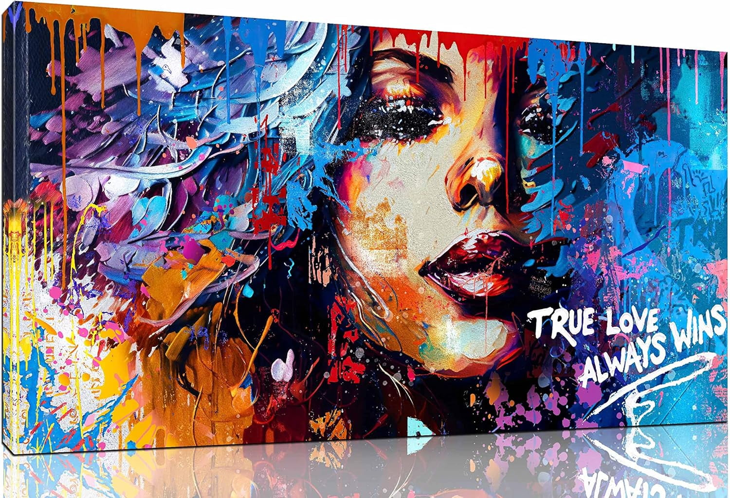 ASPORIC Graffiti Canvas Girl Wall-Art - African American Wall Art ... ASPORIC Graffiti Canvas Girl Wall-Art - African American Wall Art ...