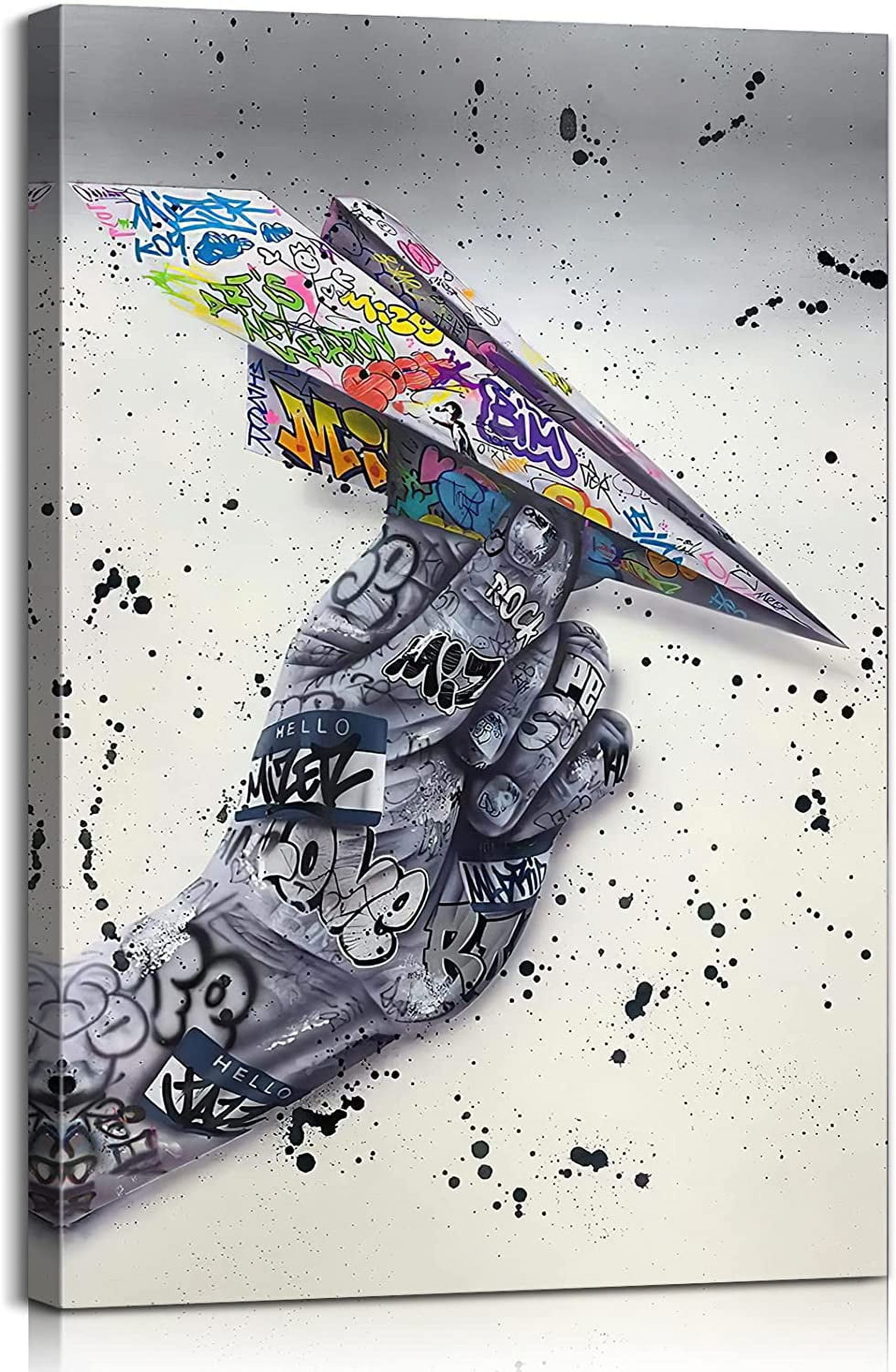 ASPORIC Graffiti Wall Art Canvas Print Art Colorful Graffiti Paper ...