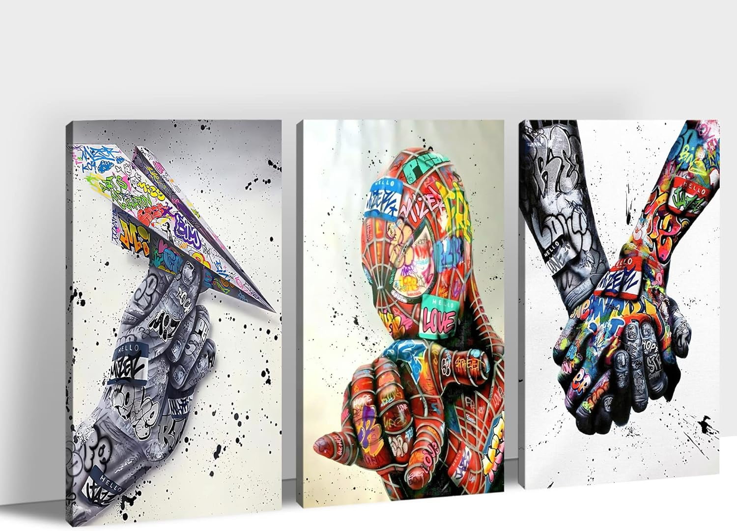 ASPORIC Graffiti Wall Art - Street Art Canvas Graffiti, 3 Pieces ...