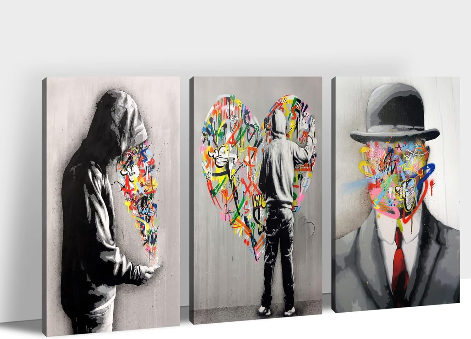ASPORIC Graffiti Wall Art - Street Art Canvas Graffiti, 3 Pieces Wall ...
