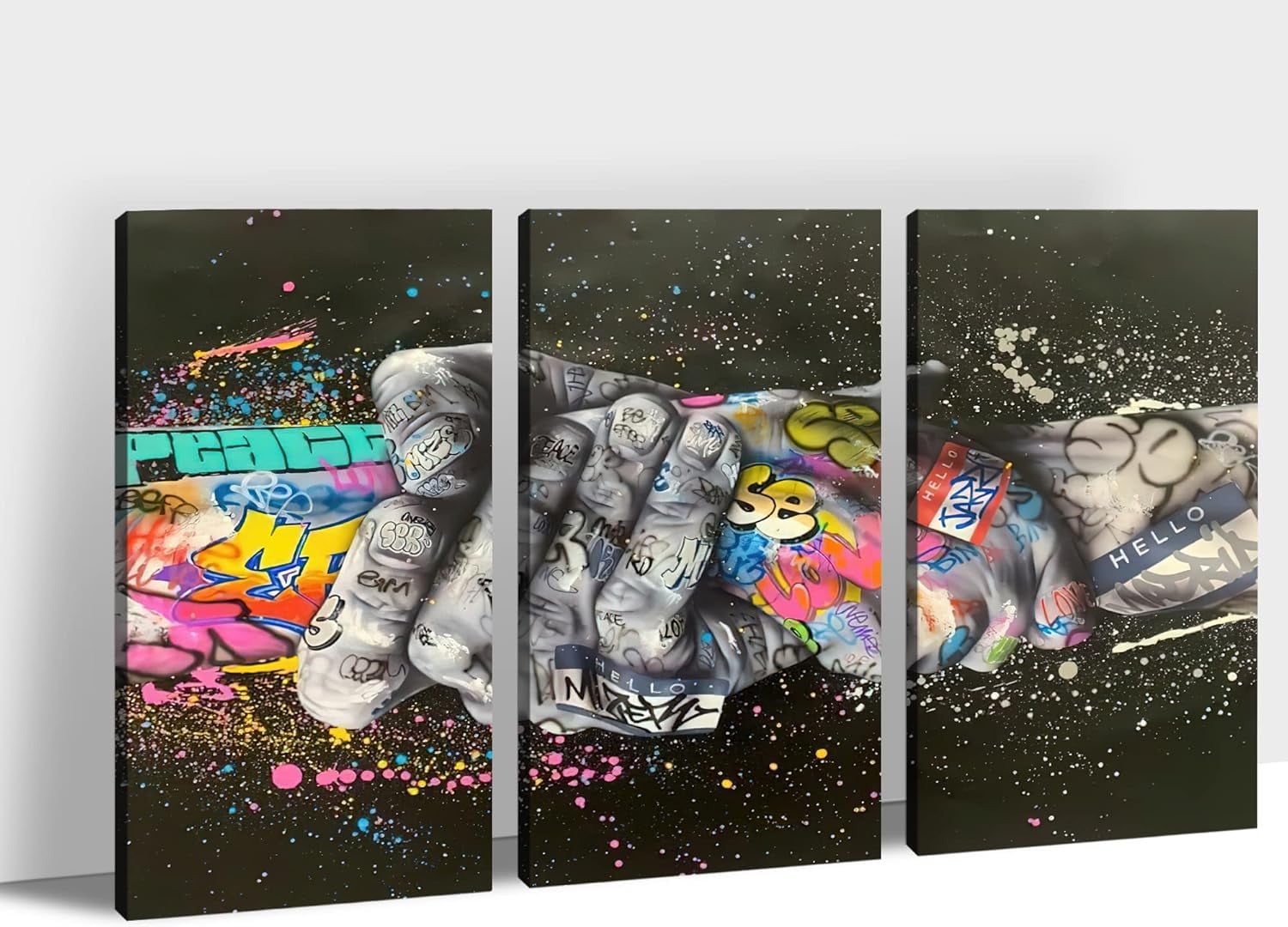 ASPORIC Graffiti Wall Art - Street Art Canvas Graffiti, 3 Pieces Wall ...