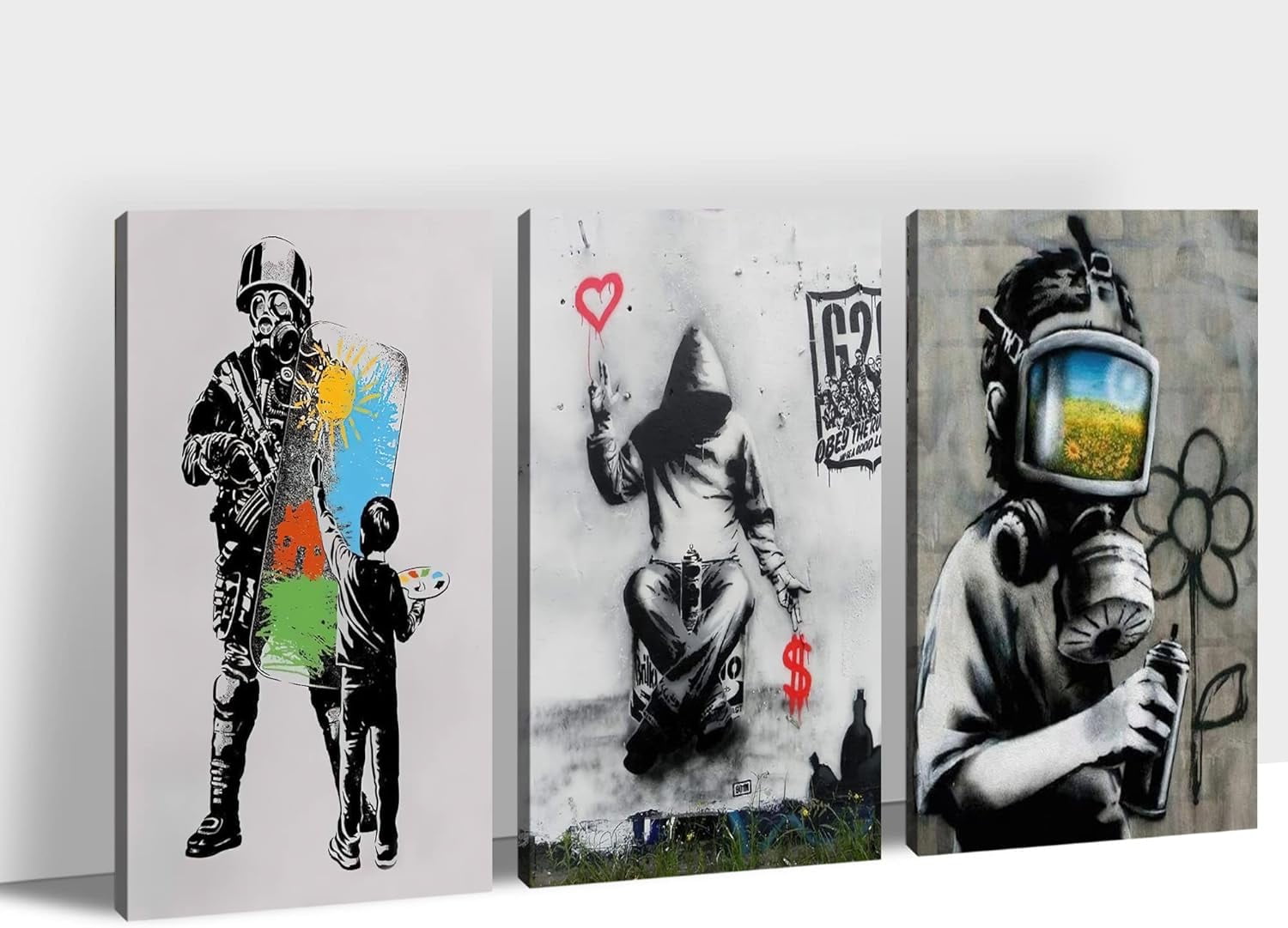 ASPORIC Graffiti Wall Art - Street Art Canvas Graffiti, 3 Pieces Wall ...
