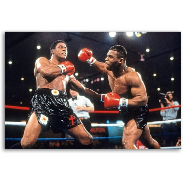 Asporic Heavyweight Champion Tyson Vs Trevor Berbick Canvas Art Poster