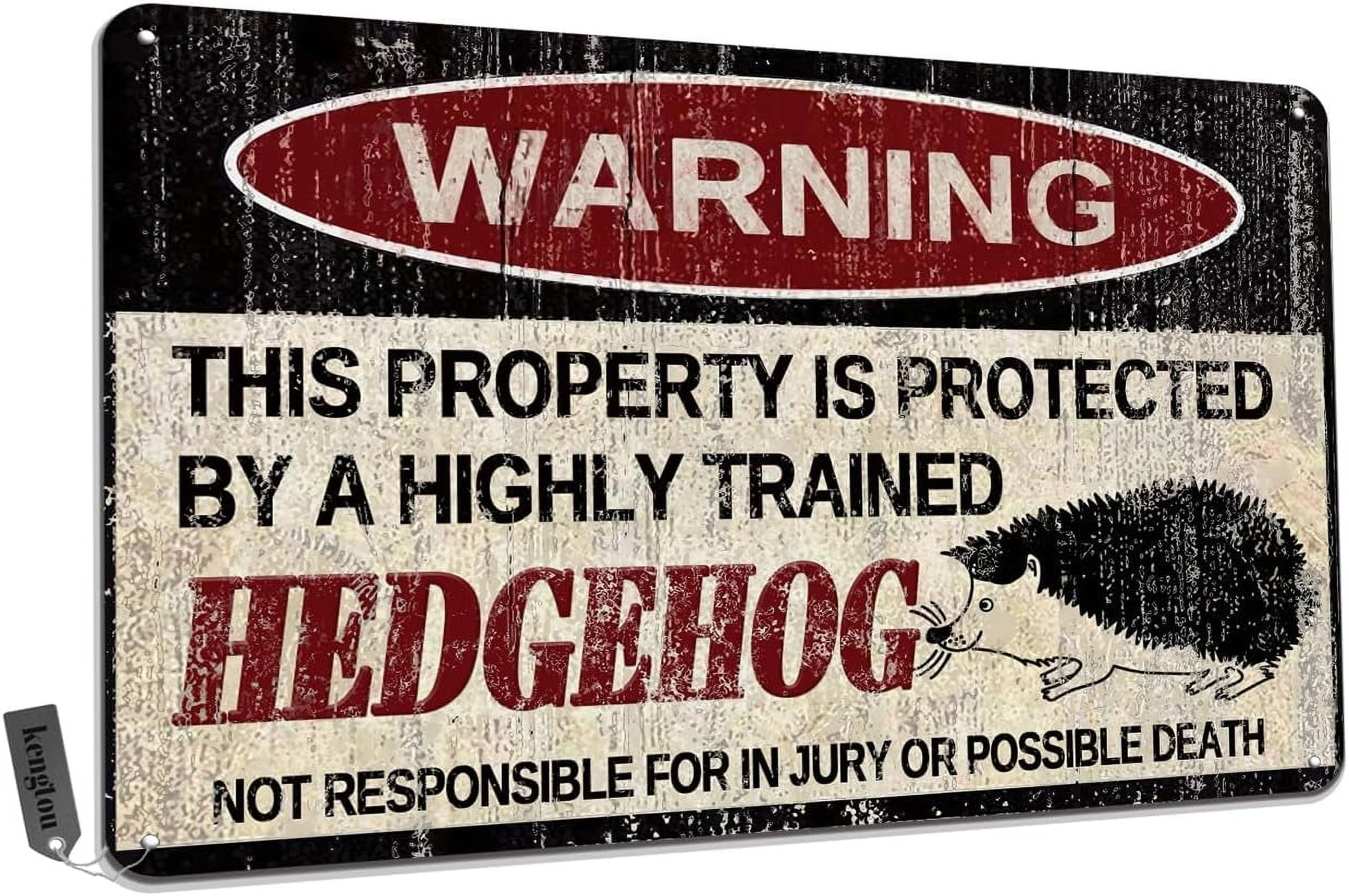 ASPORIC Hedgehog Tin Sign, Funny Metal Sign, Vintage Wall Decor 12 x 16 ...