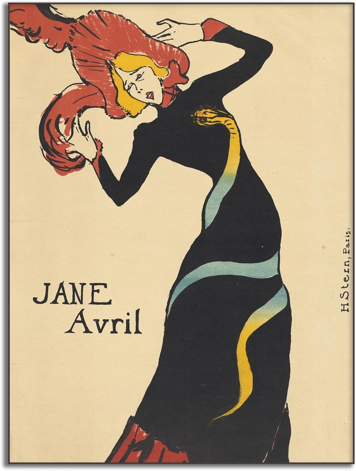 ASPORIC Henri De Toulouse Lautrec Jane Avril Poster Vintage Famous ...