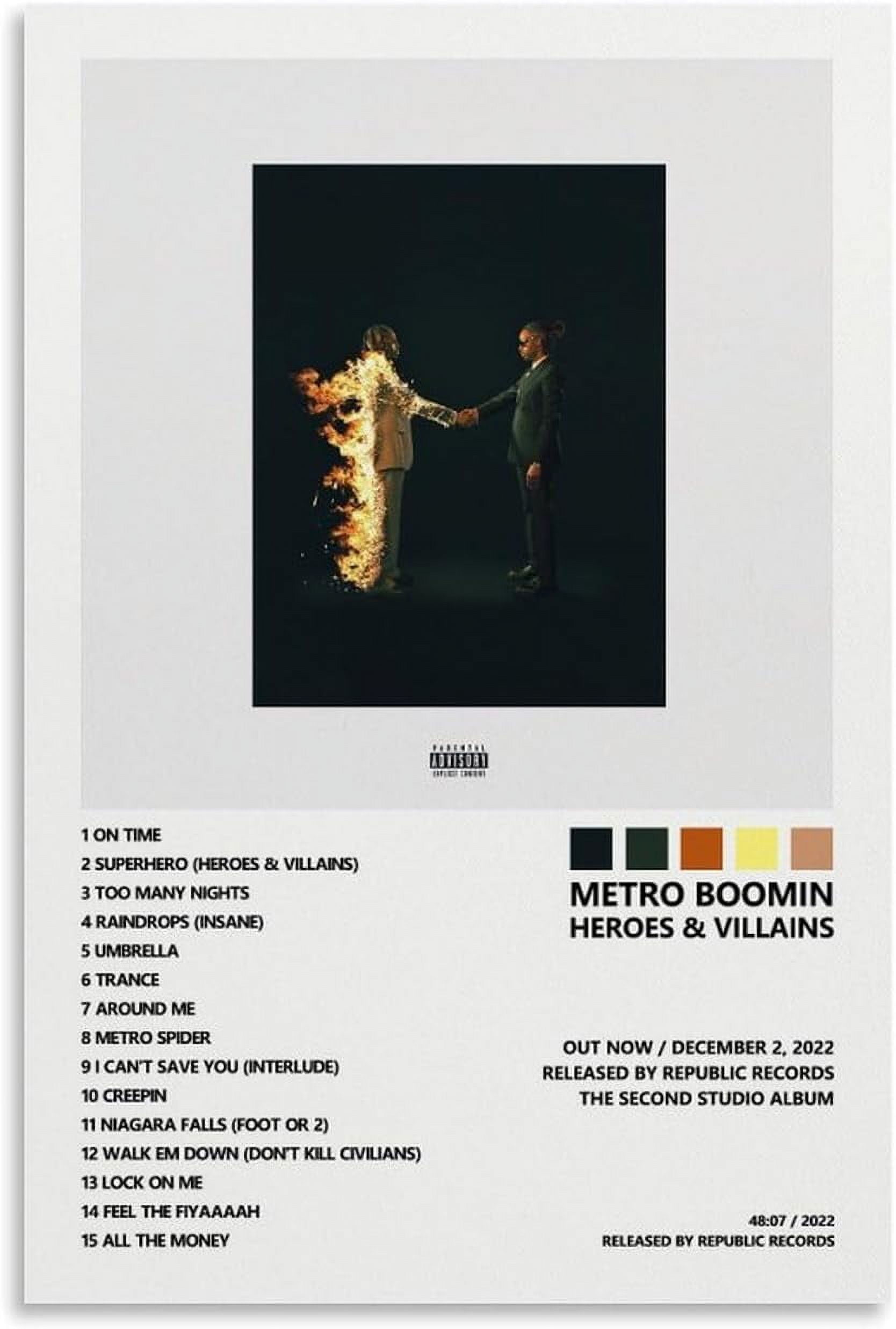 ASPORIC Heroes & Villains - Metro Boomin Album Cover Poster for Room ...