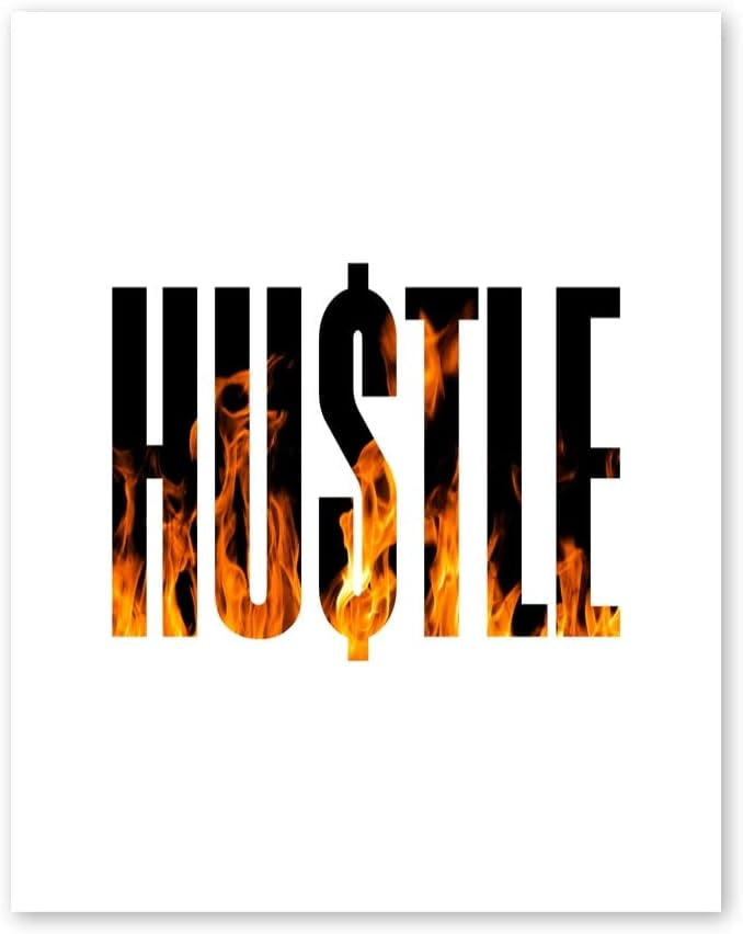 ASPORIC Hustle Poster Office Décor Hangings Positive Quote ...
