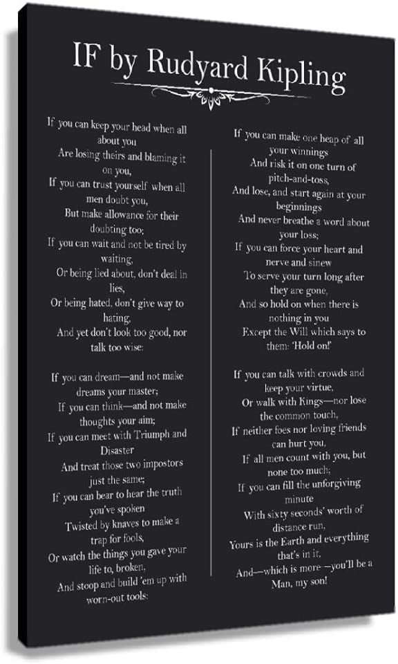 ASPORIC IF You Can Keep Your Head Rudyard Kipling Poem Motivational ...