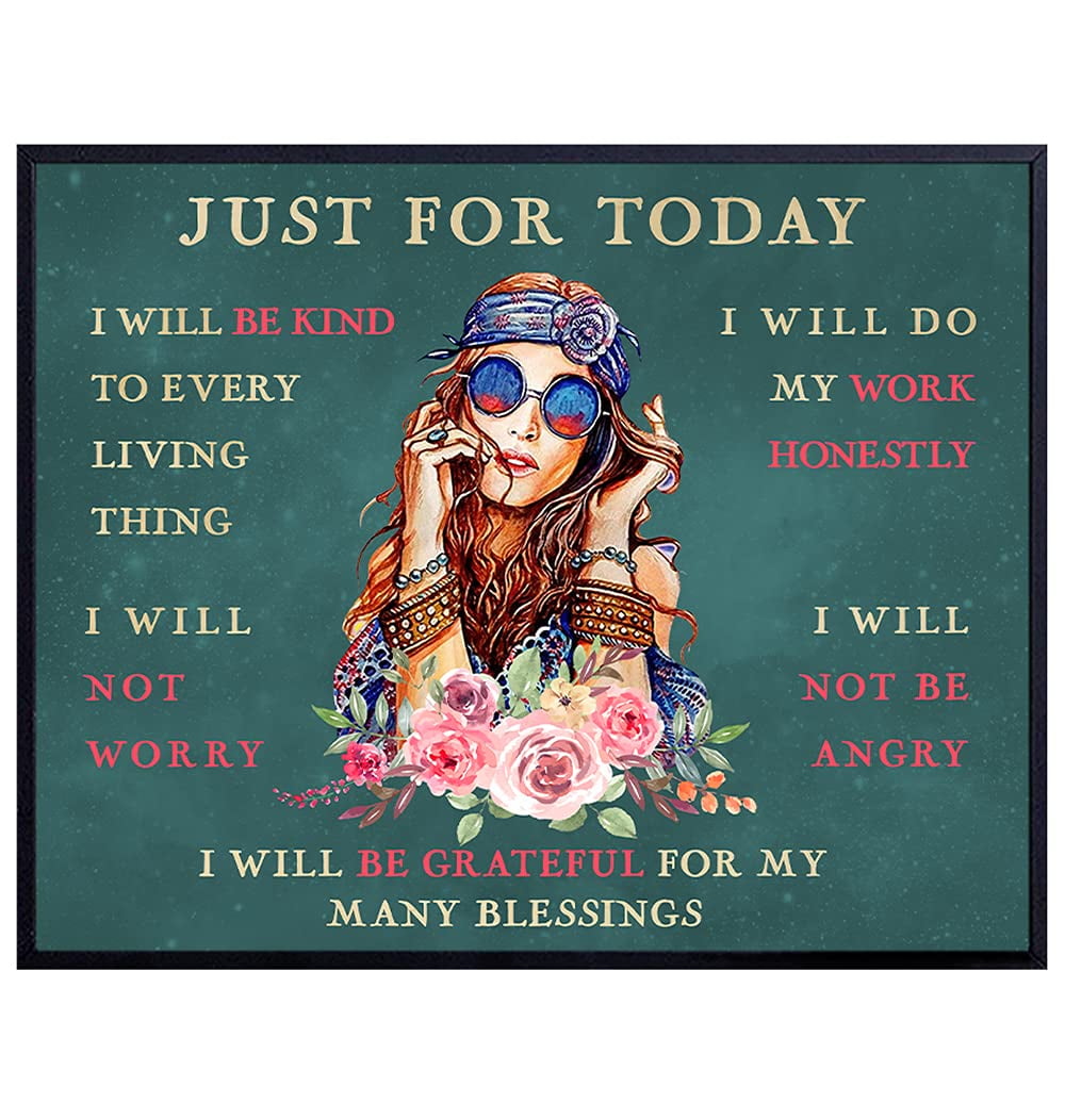 ASPORIC Inspirational Boho Wall Art & Decor - I Am Motivational Posters ...