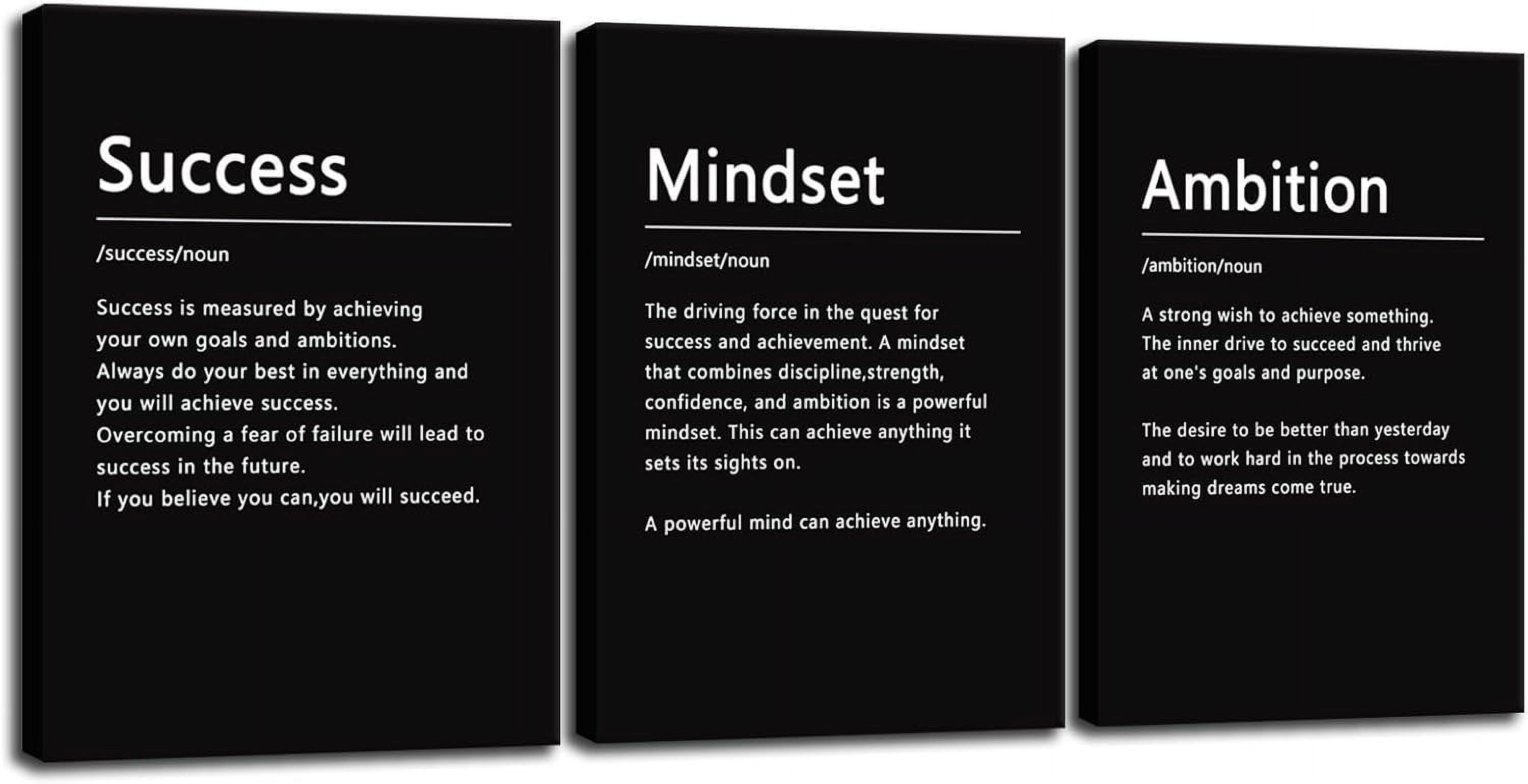 ASPORIC Inspirational Poster Success Mindset Ambition Noun Motivational ...