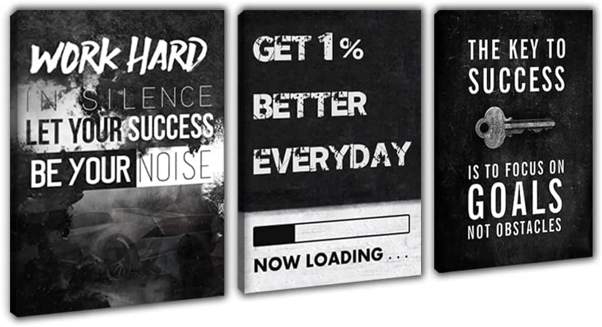 ASPORIC Inspirational Wall Art Canvas Hustle Poster Success Goal ...