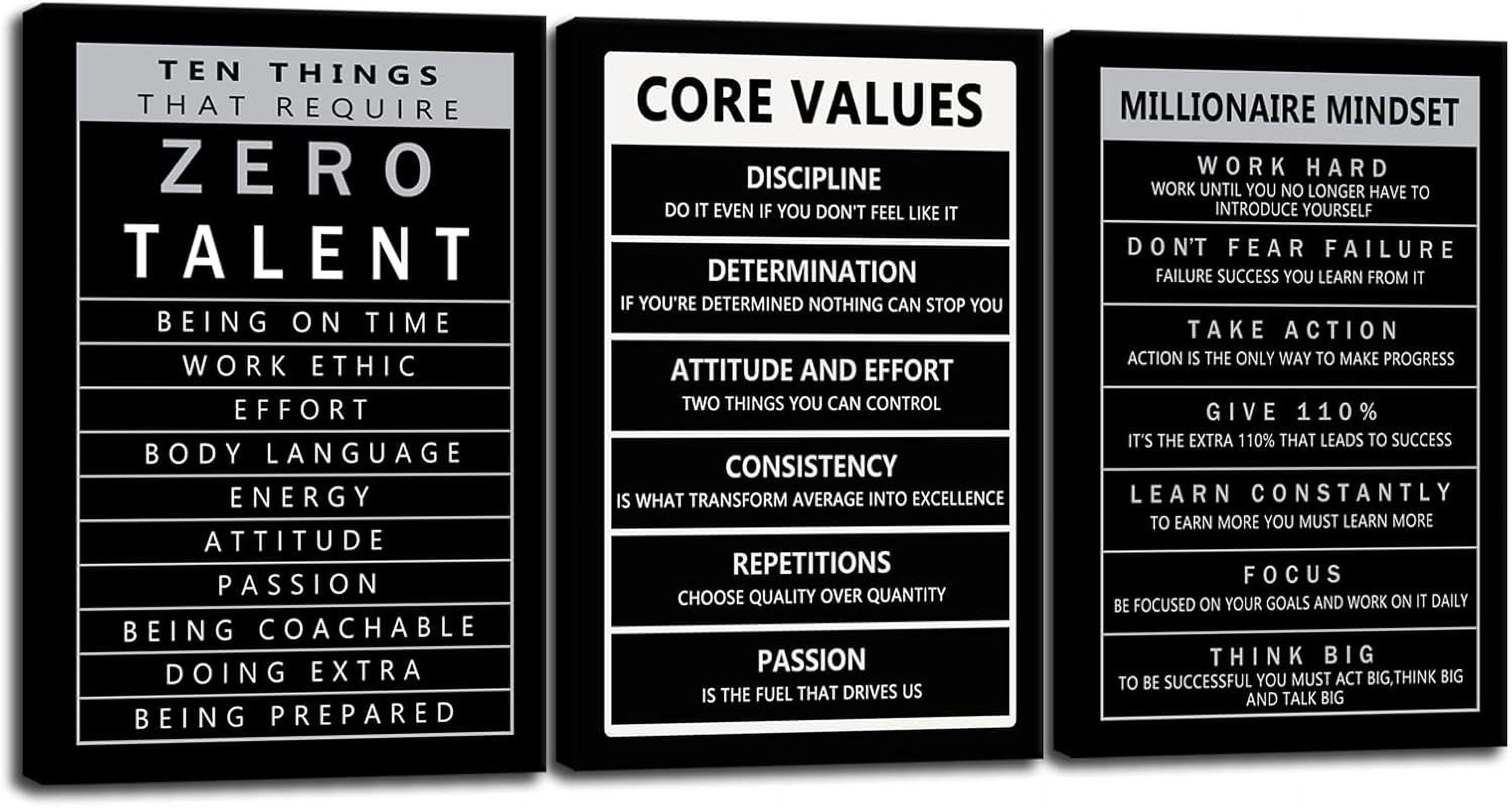 ASPORIC Inspirational Wall Art Motivational Office Decor Core Values ...