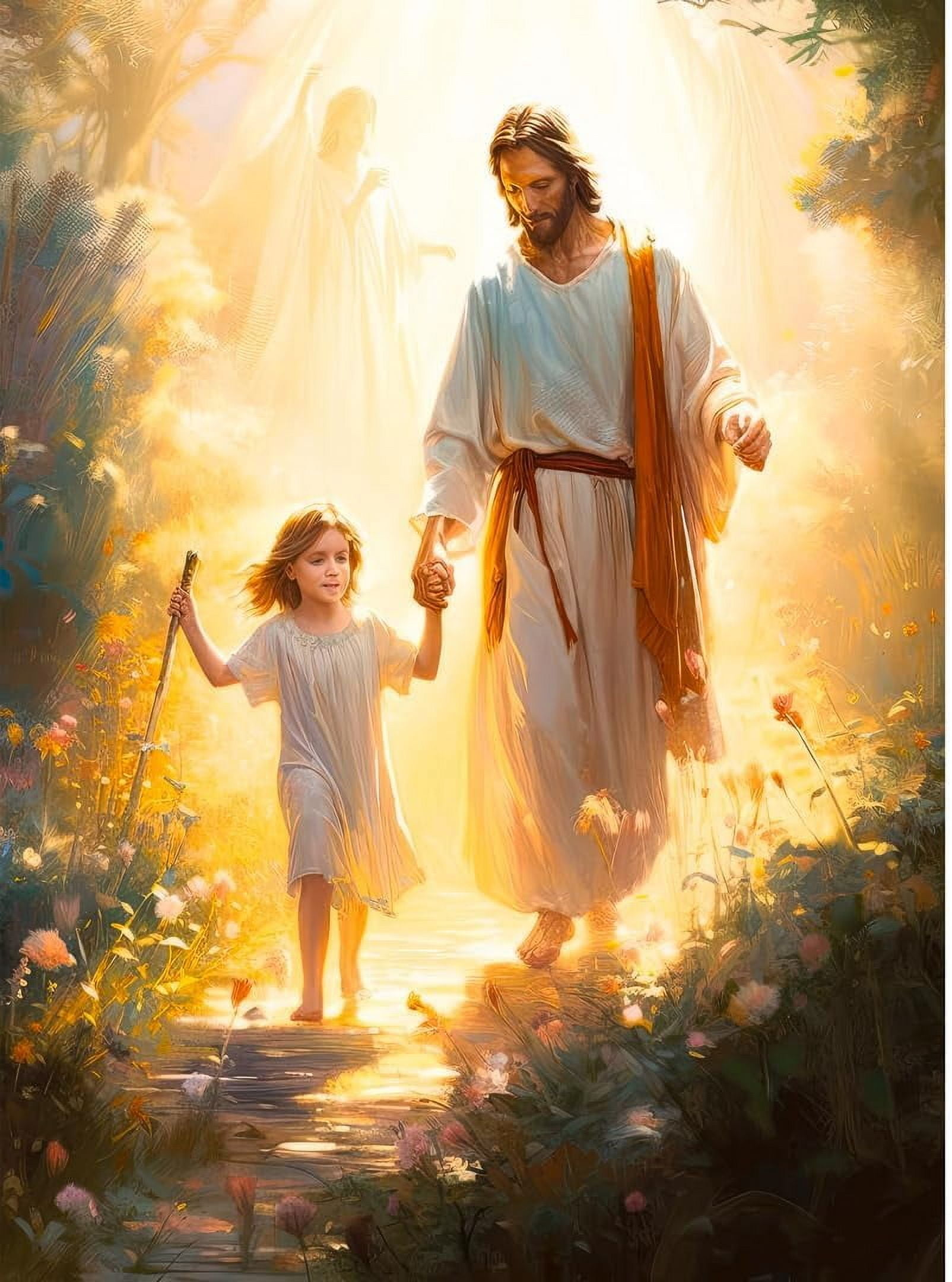 ASPORIC Jesus And Children Christian Canvas Painting Wall Art Canvas ...