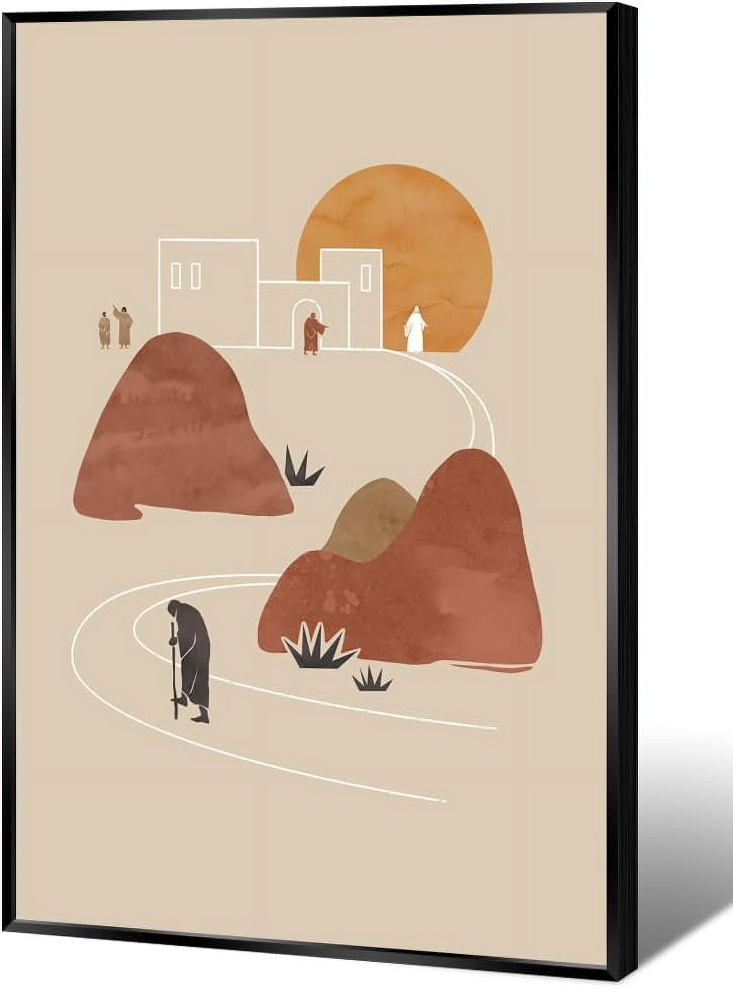 ASPORIC Jesus Christian Scripture Canvas Wall Art Minimalist Boho ...