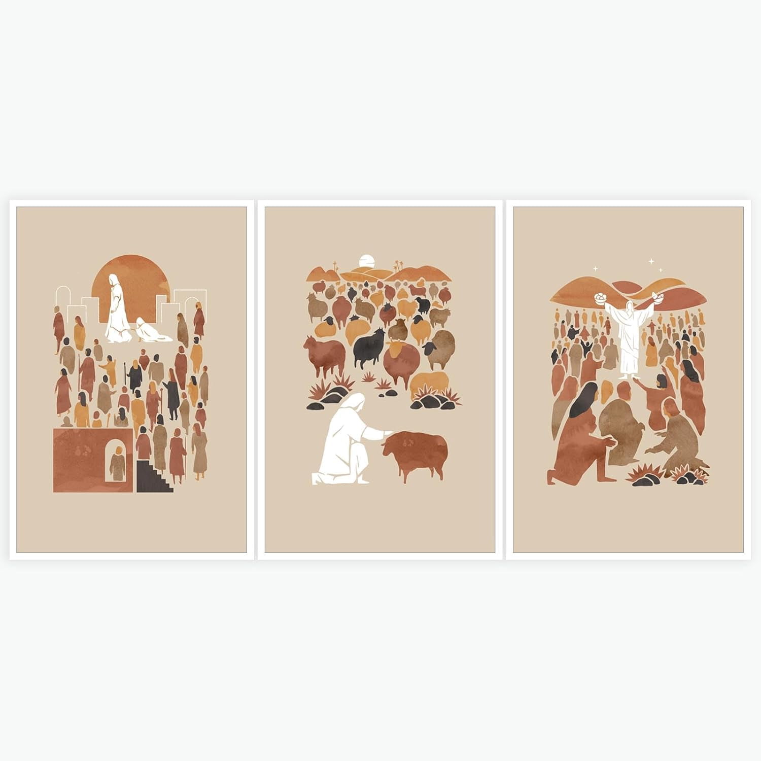 ASPORIC Jesus Christian Scripture Canvas Wall Art Minimalist Boho ...