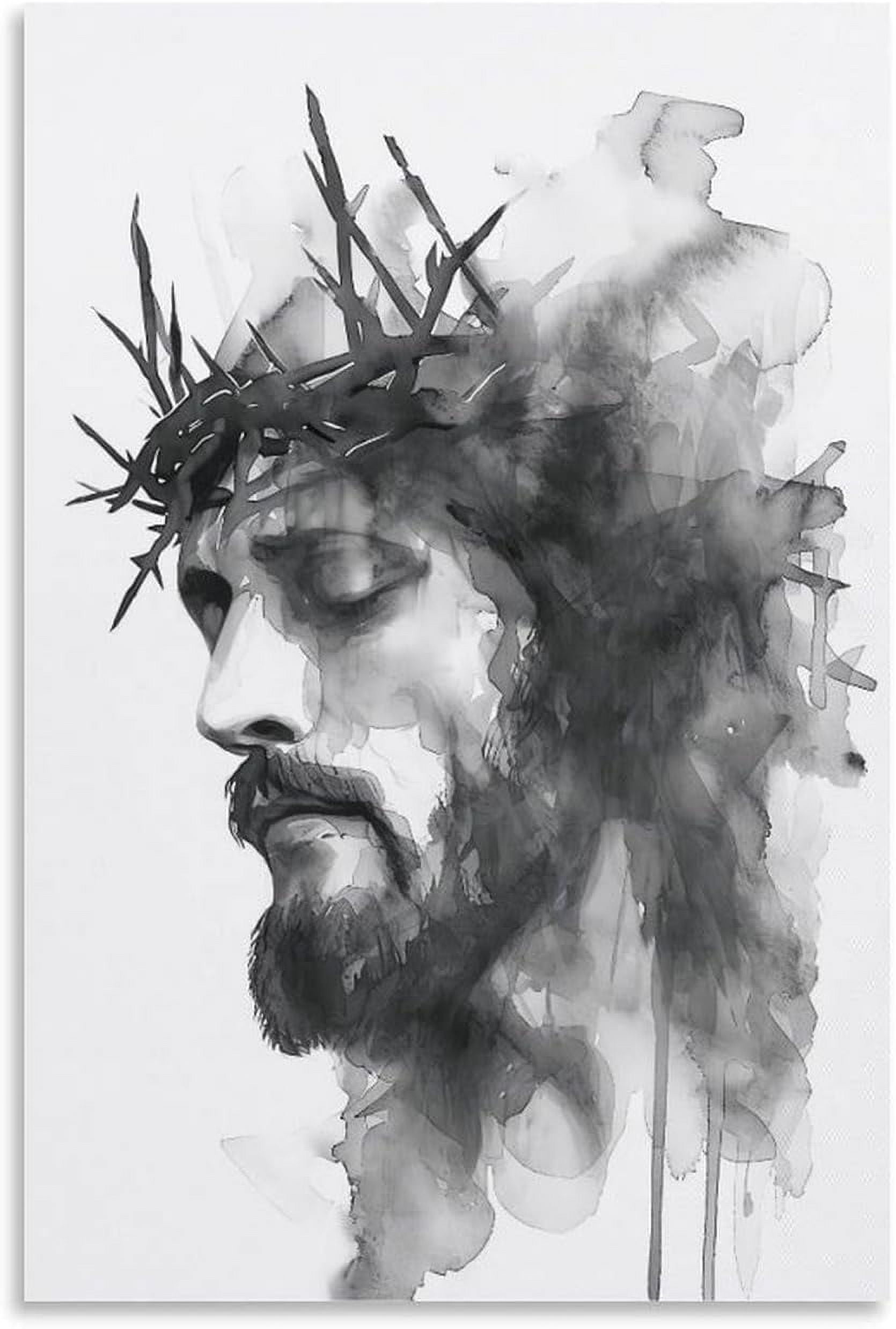 ASPORIC Jesus Persecution Wall Art Crown of Thorns Christ Poster God ...