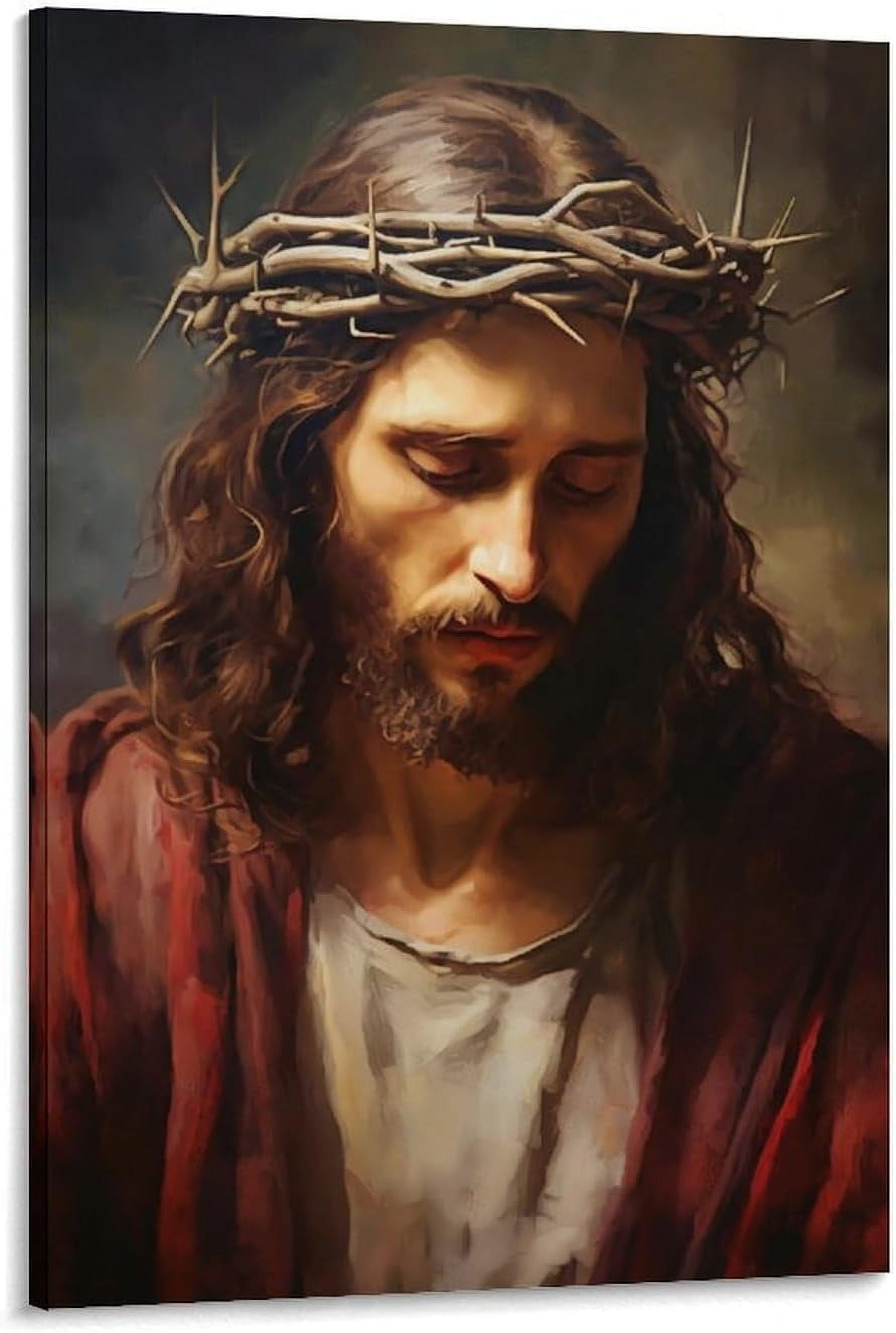 ASPORIC Jesus Poster Persecution Crown of Thorns Canvas Wall Art Christ ...
