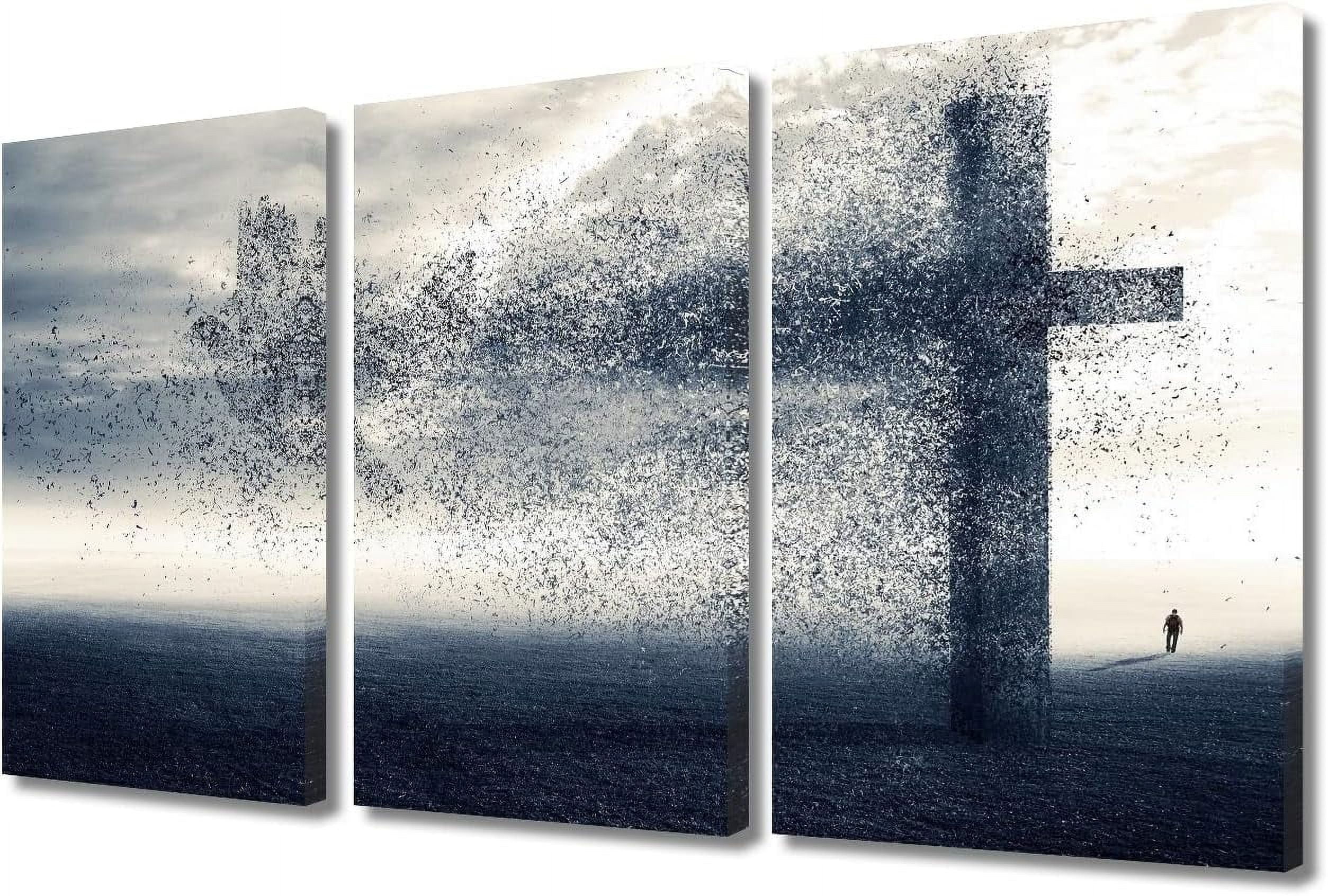 ASPORIC Jesus Resurrection Canvas Paintings Wall Art 3 Panel Word of ...