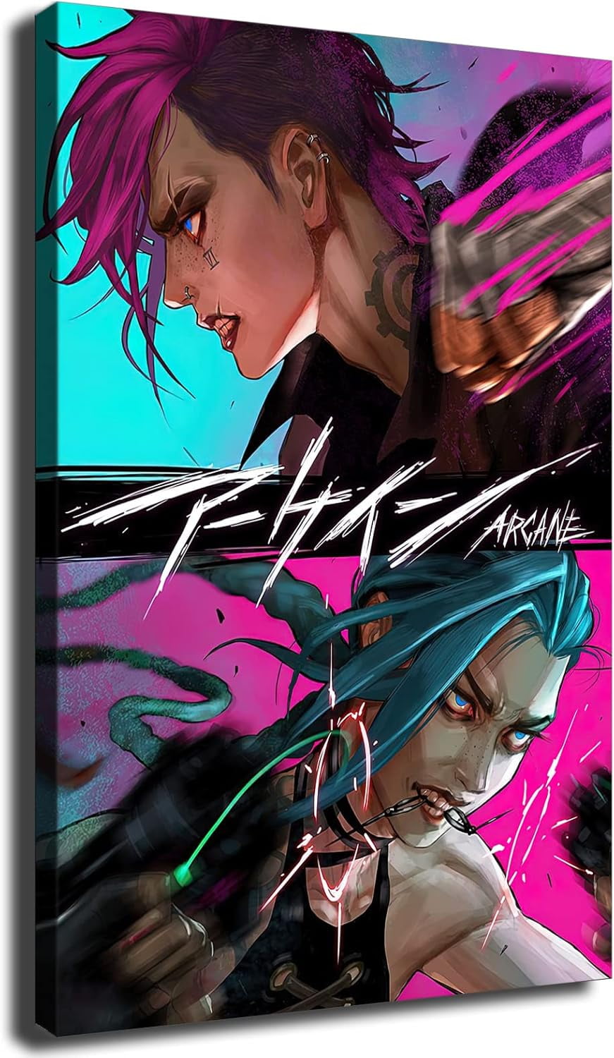 ASPORIC Jinx and Vi Posters Arcane Poster Anime Canvas Prints Wall Art ...