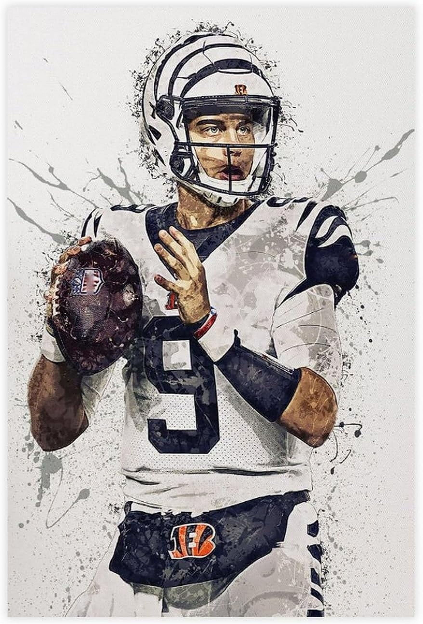 ASPORIC Joe Burrow Poster Canvas Poster Wall Art Decor Print Picture ...