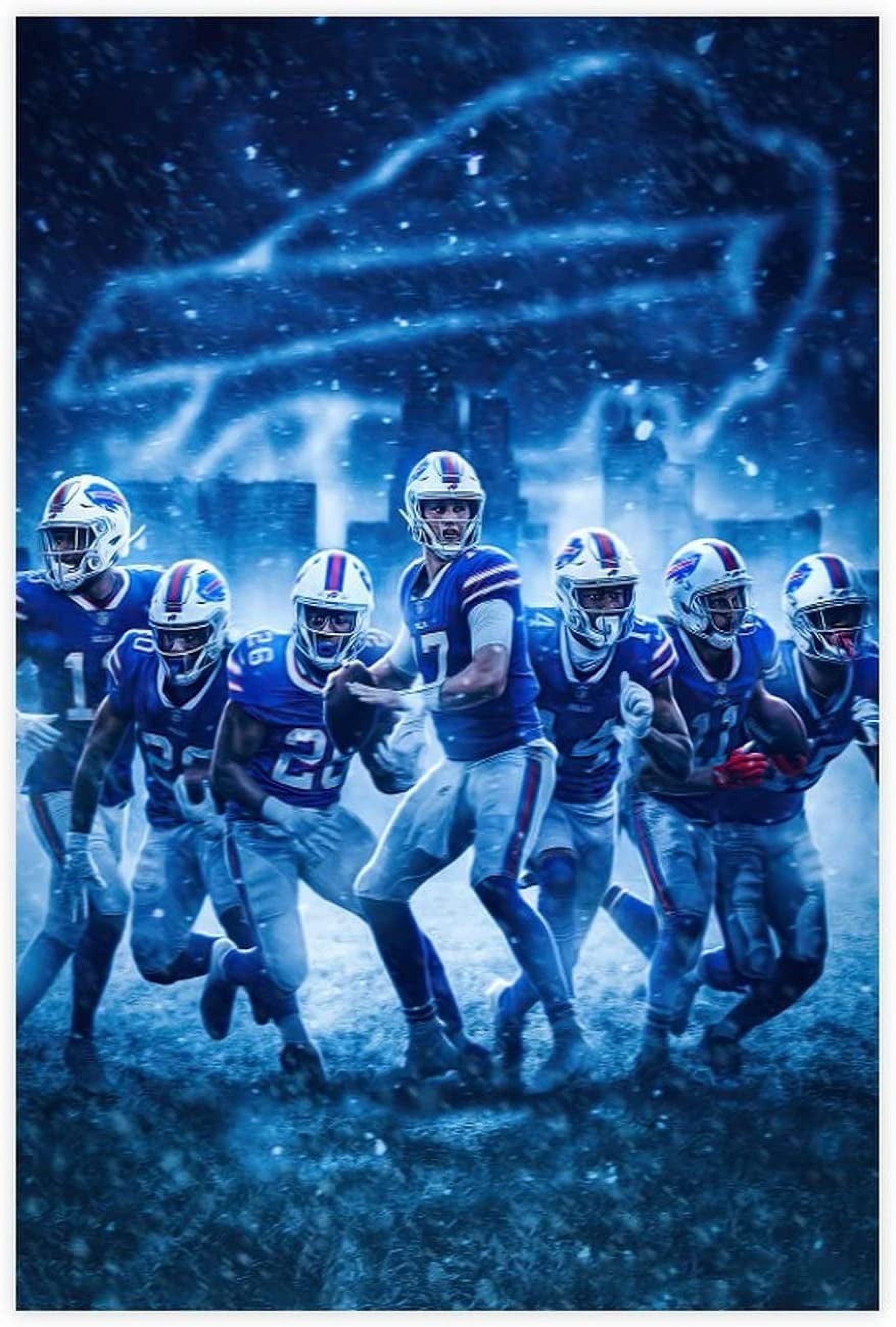 ASPORIC Josh Allen, Stefon Diggs Poster Art Canvas Bedroom Wall Art ...