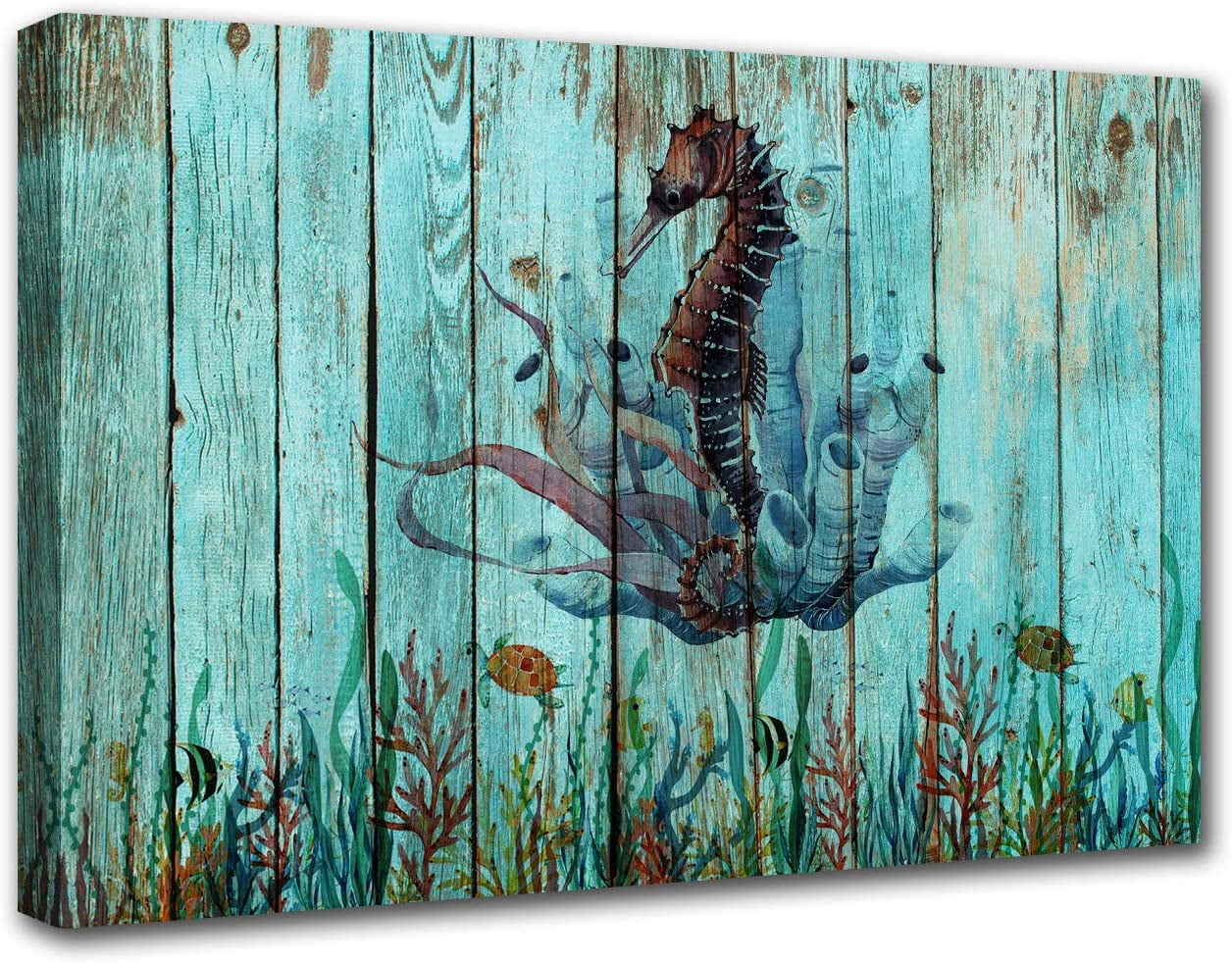 ASPORIC Jumping Blue Marlin Fish Paintings Coral Wall Art Swordfish ...