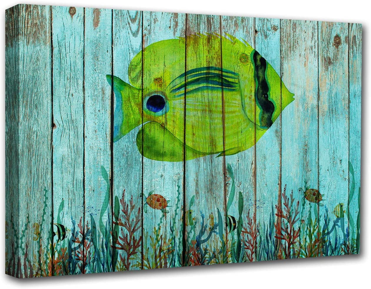 ASPORIC Jumping Blue Marlin Fish Paintings Coral Wall Art Swordfish ...