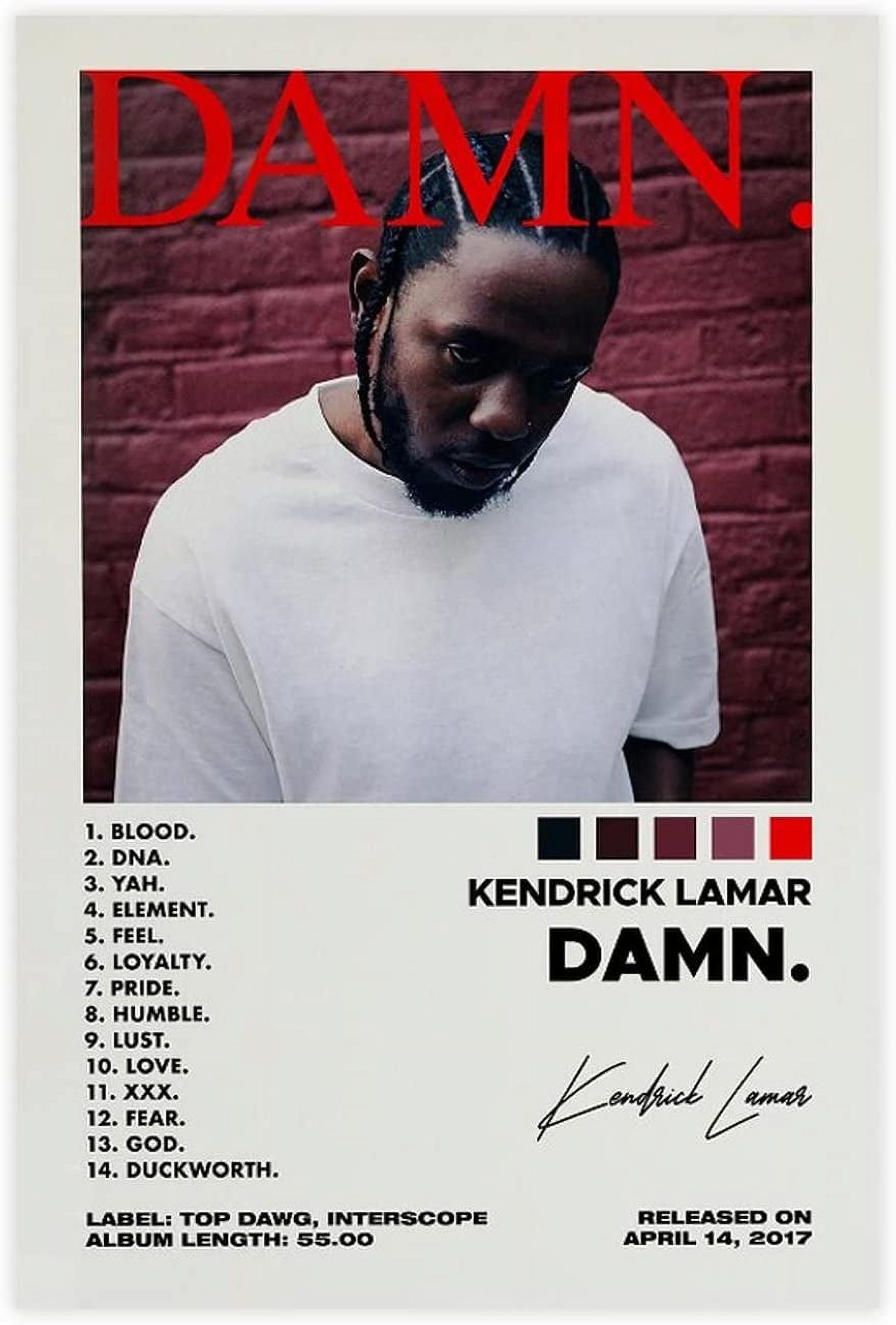 ASPORIC Kendrick Poster DAMN. Album Cover Posters Rapper Posters Canvas ...