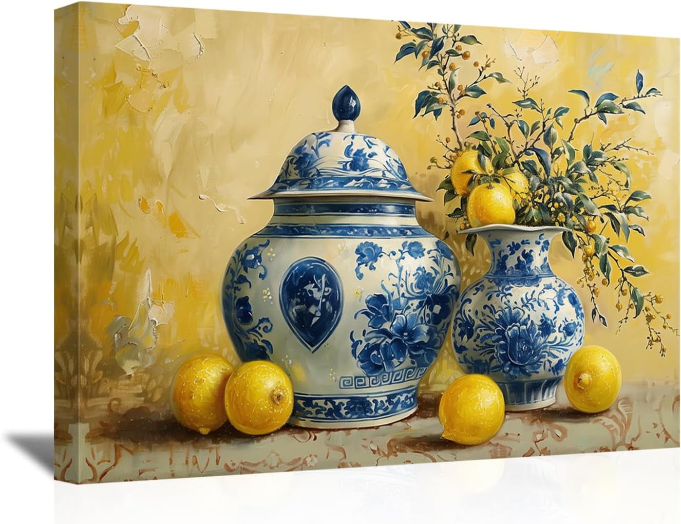 ASPORIC Lemon Wall Art Kitchen Picture Vintage Citrus Fruit Canvas ...