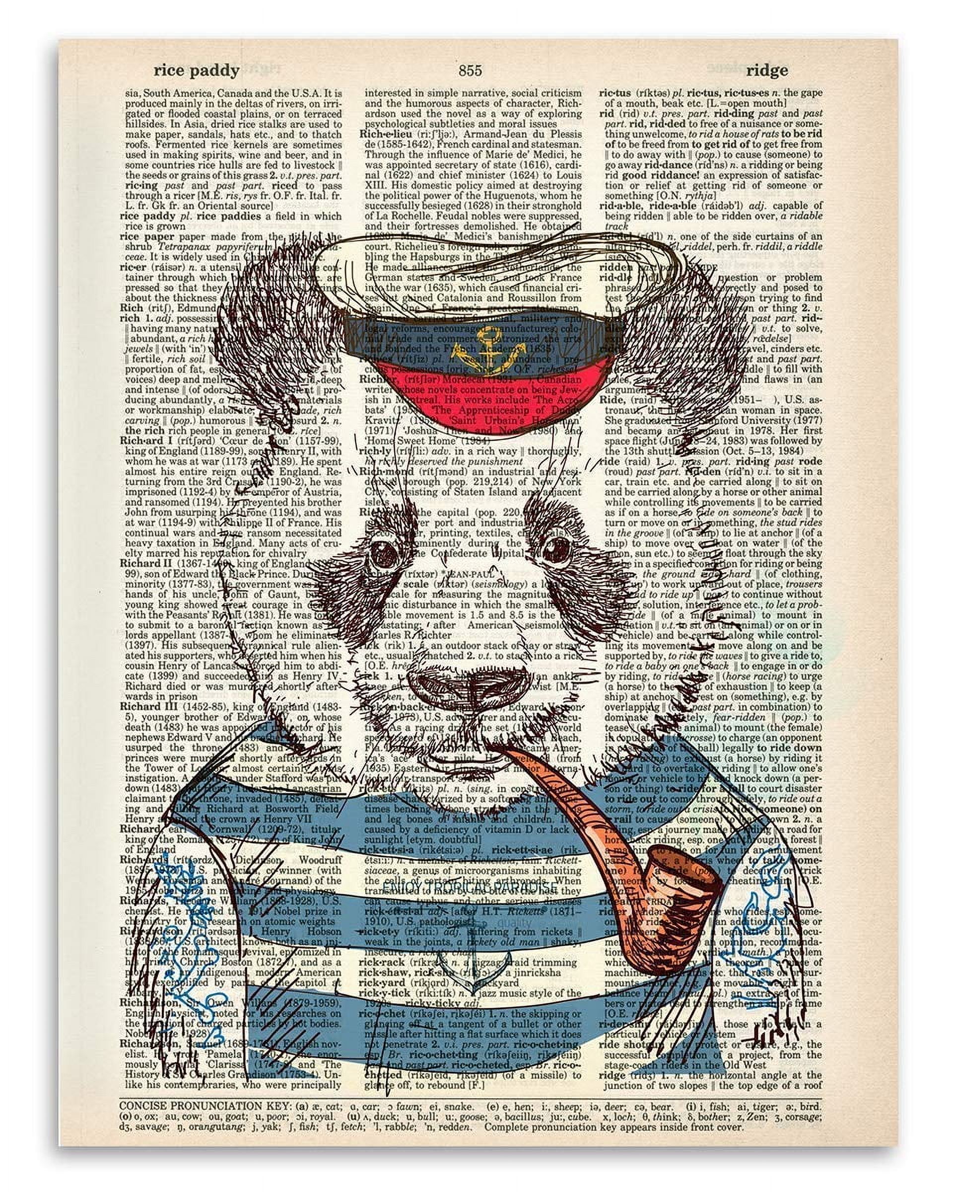 ASPORIC Lemur Monkey - Upcycled Dictionary Art - Scary Lemur Animal ...