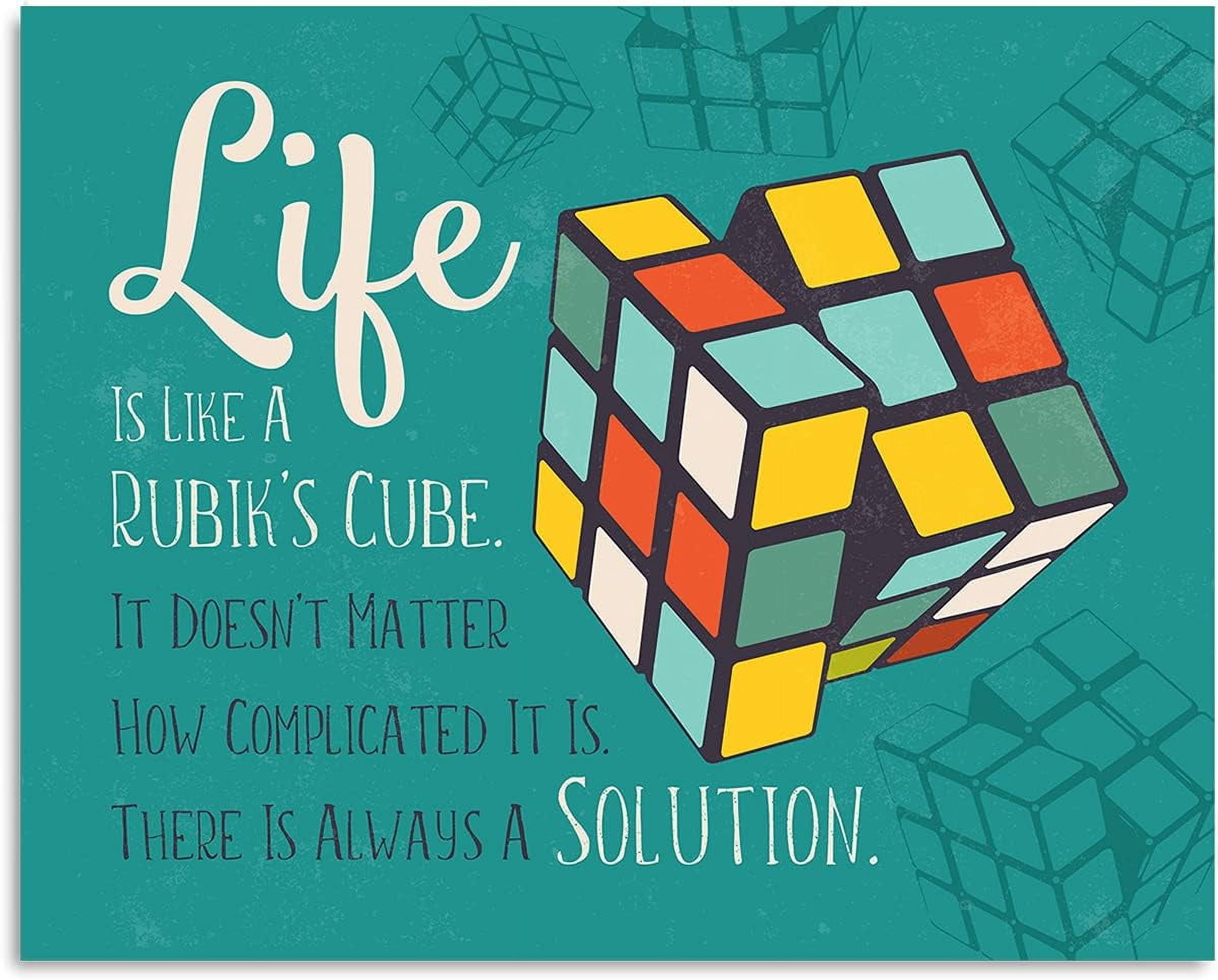 ASPORIC Life Is Like A Rubik's Cube. - Wall Art Decor Print with a blue ...