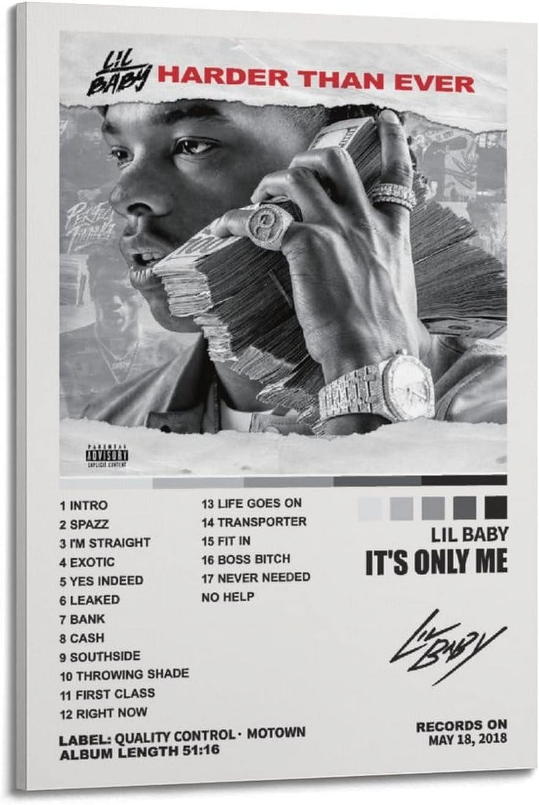ASPORIC Lil Baby Poster Harder Than Ever Album Cover Posters Canvas Art ...