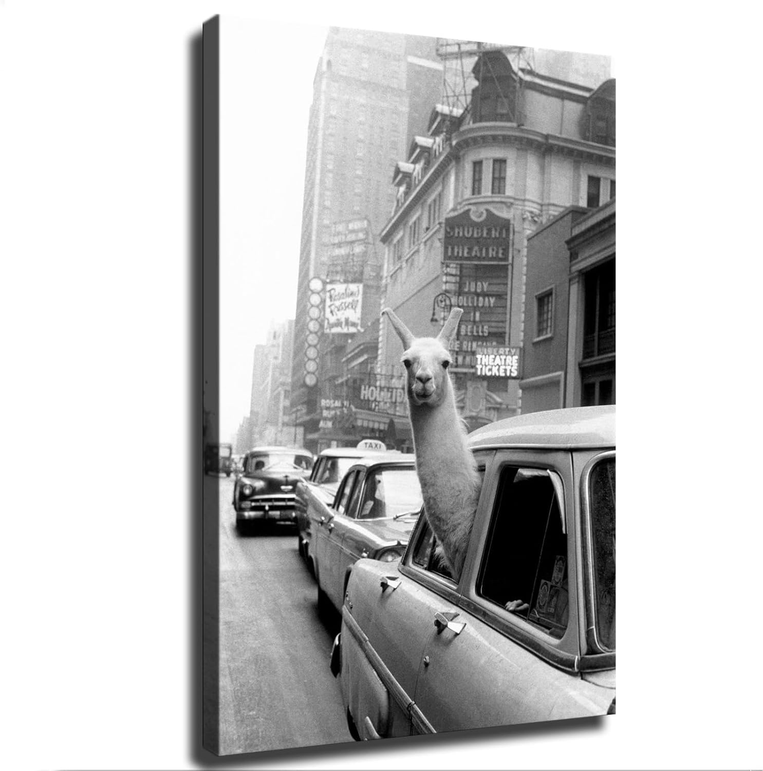 ASPORIC Llama in Times Square New York Wall Art, Vintage Alpaca Print ...