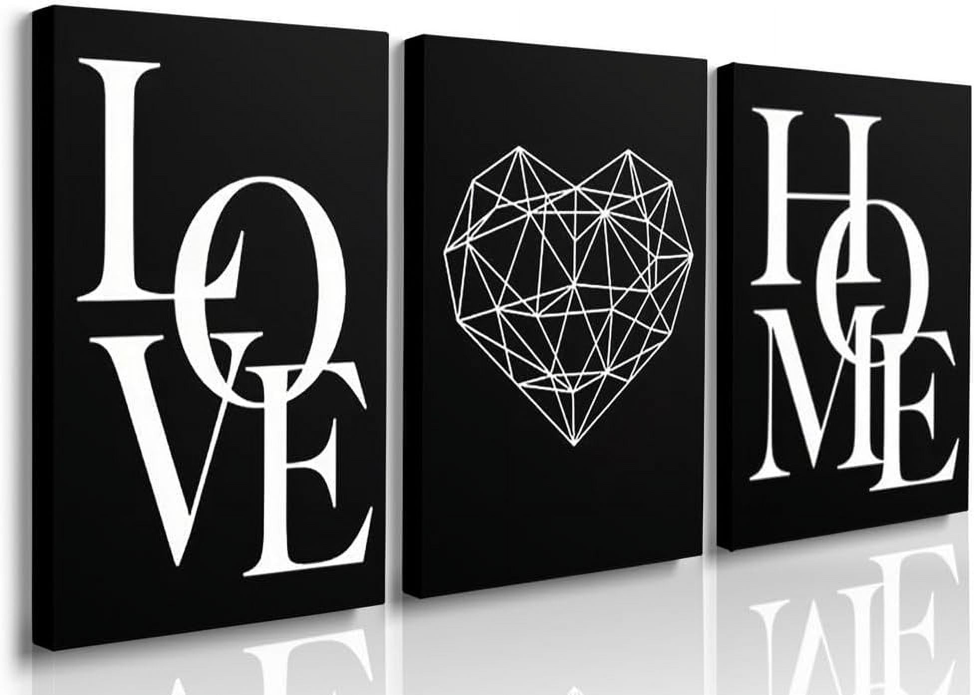 ASPORIC Love Home Wall Decor Black and White Farmhouse Modern Home ...