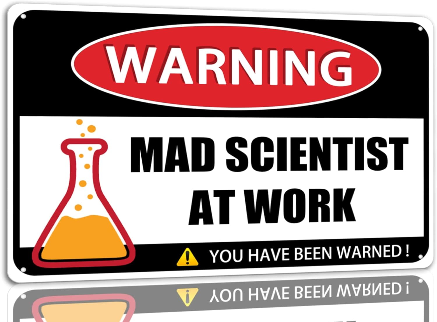 ASPORIC Mad Scientist At Work Metal Tin Sign Mad Scientist Decorations ...