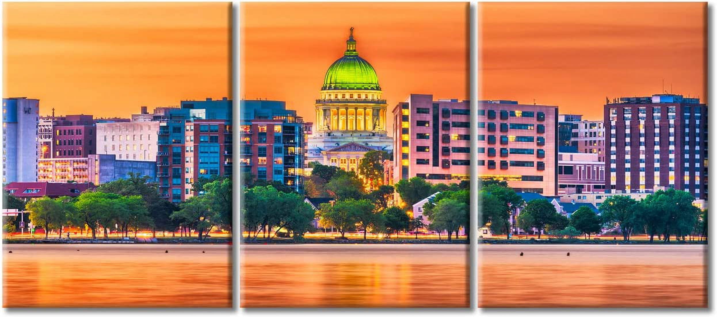 ASPORIC Madison Canvas Wall Art Print Dusk American City Modern ...